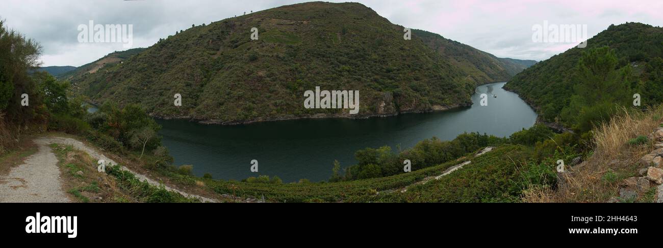 View of Canyon del Sil in Ribeira Sacra in Galicia,Spain,Europe Stock ...