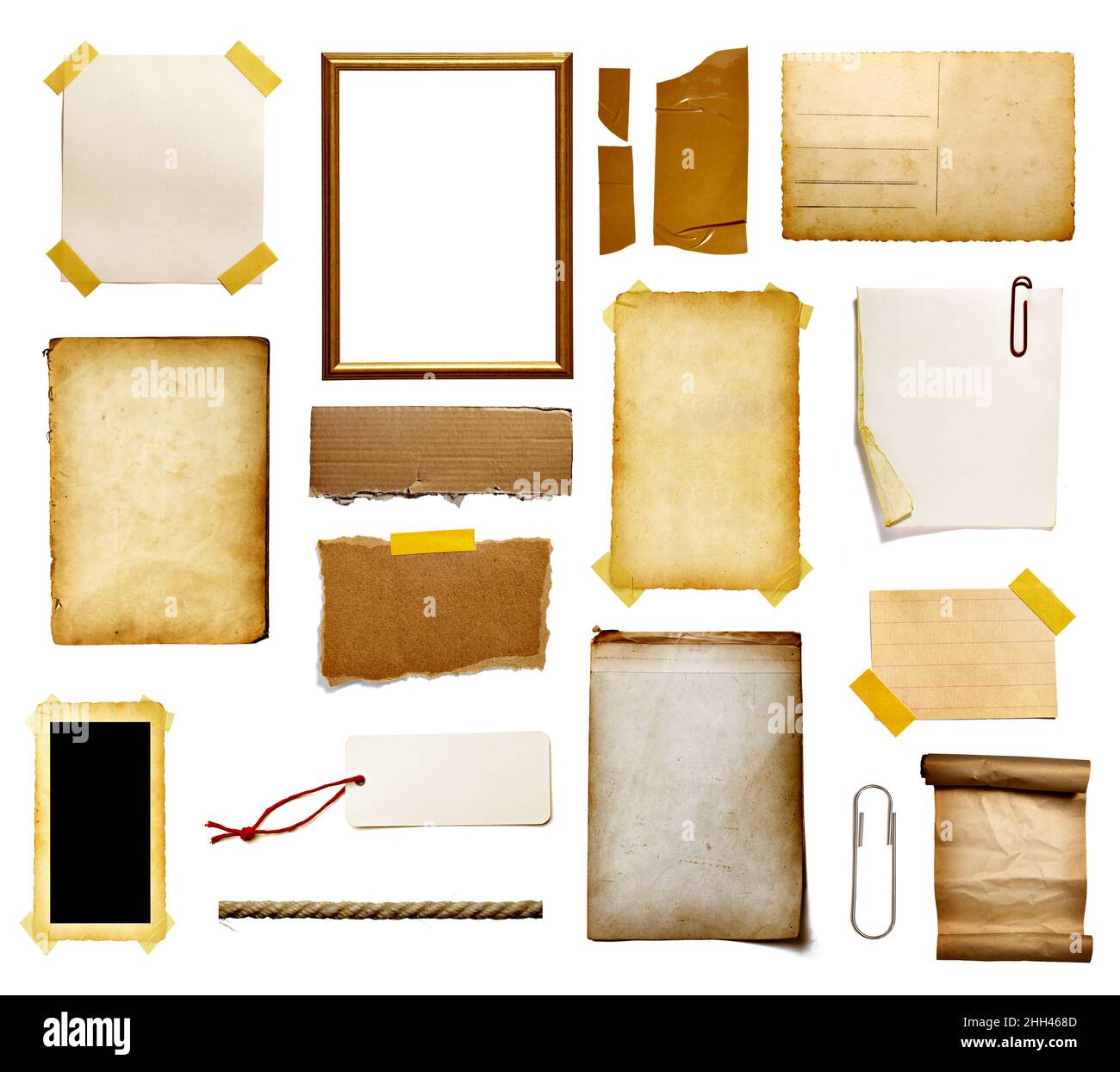 grunge vintage note paper price label adhesive tape Stock Photo - Alamy