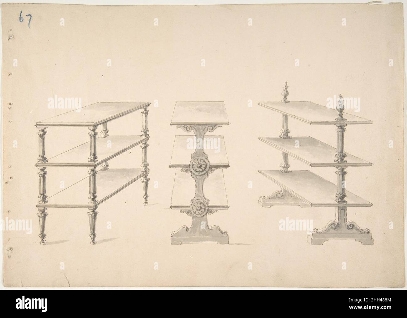 Design for Three Sets of Shelves early 19th century Anonymous, British ...