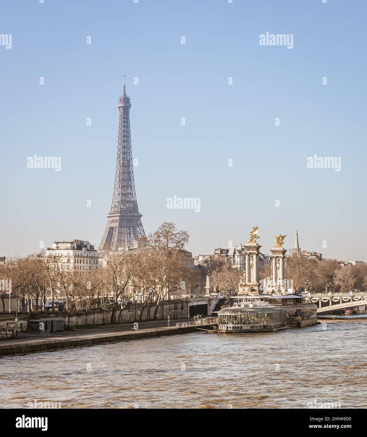 Eiffel Tower and river Seine in Paris, France. Architecture and ...