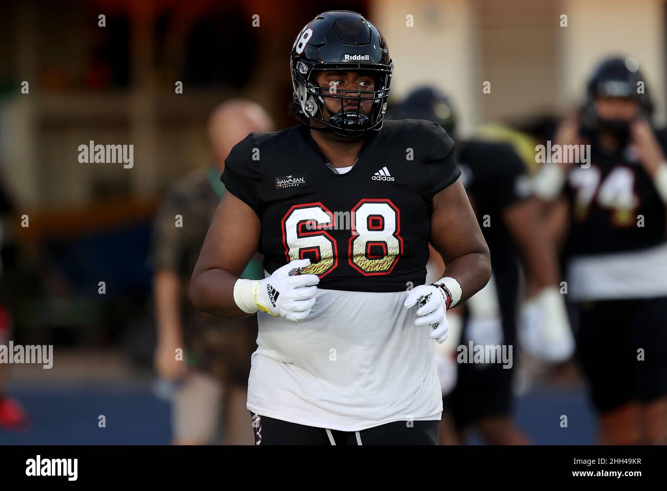 January 22, 2022 - Team Mauka offensive lineman Mark Nabou #68 (O'Dea ...