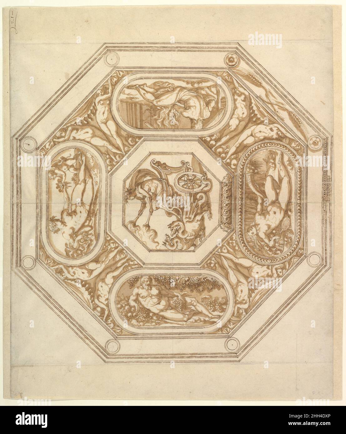 Design for an Octagonal Ceiling (or Dish?) 1510–63 Attributed to ...