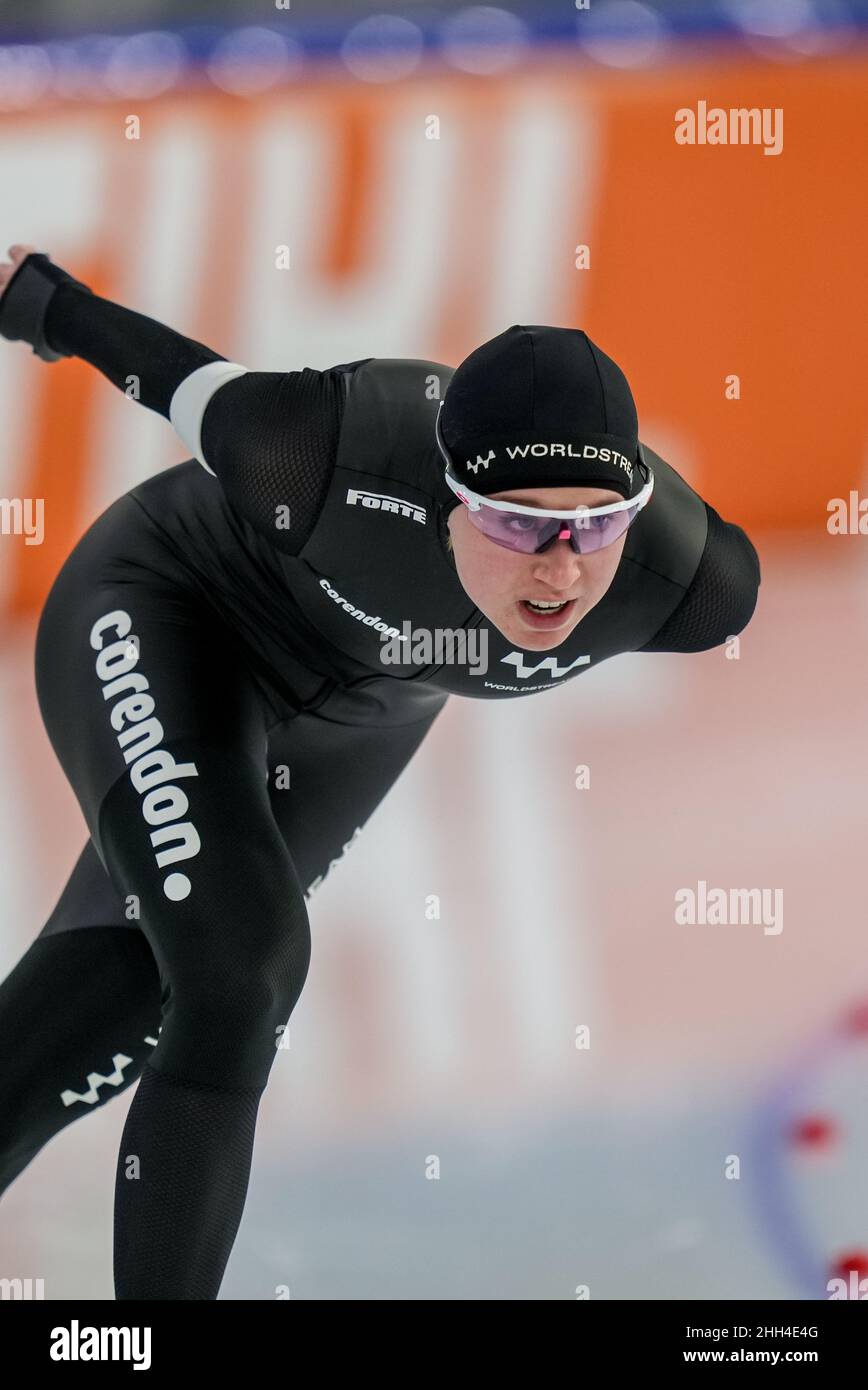 HEERENVEEN, NETHERLANDS - JANUARY 23: Merel Conijn of team Worldstream ...