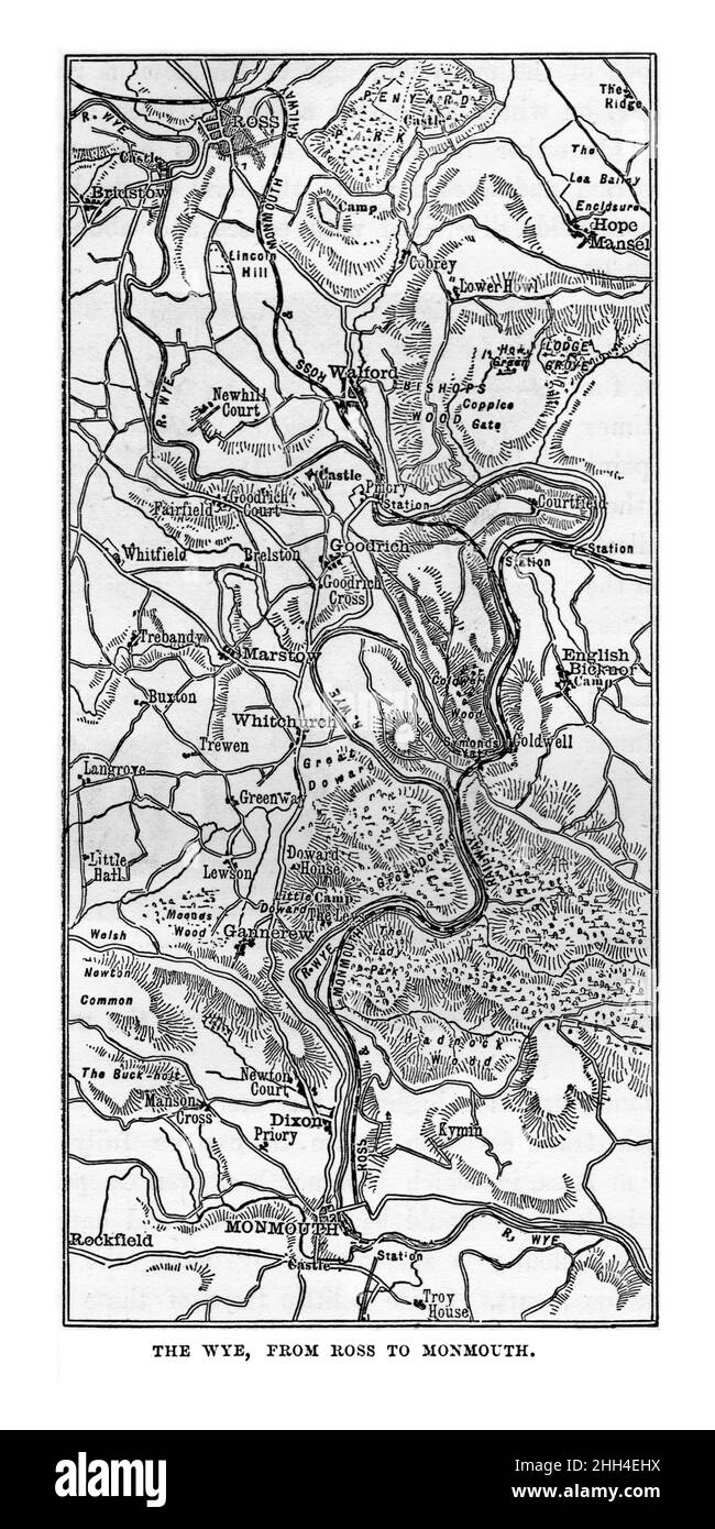 Map of ross on wye hi-res stock photography and images - Alamy