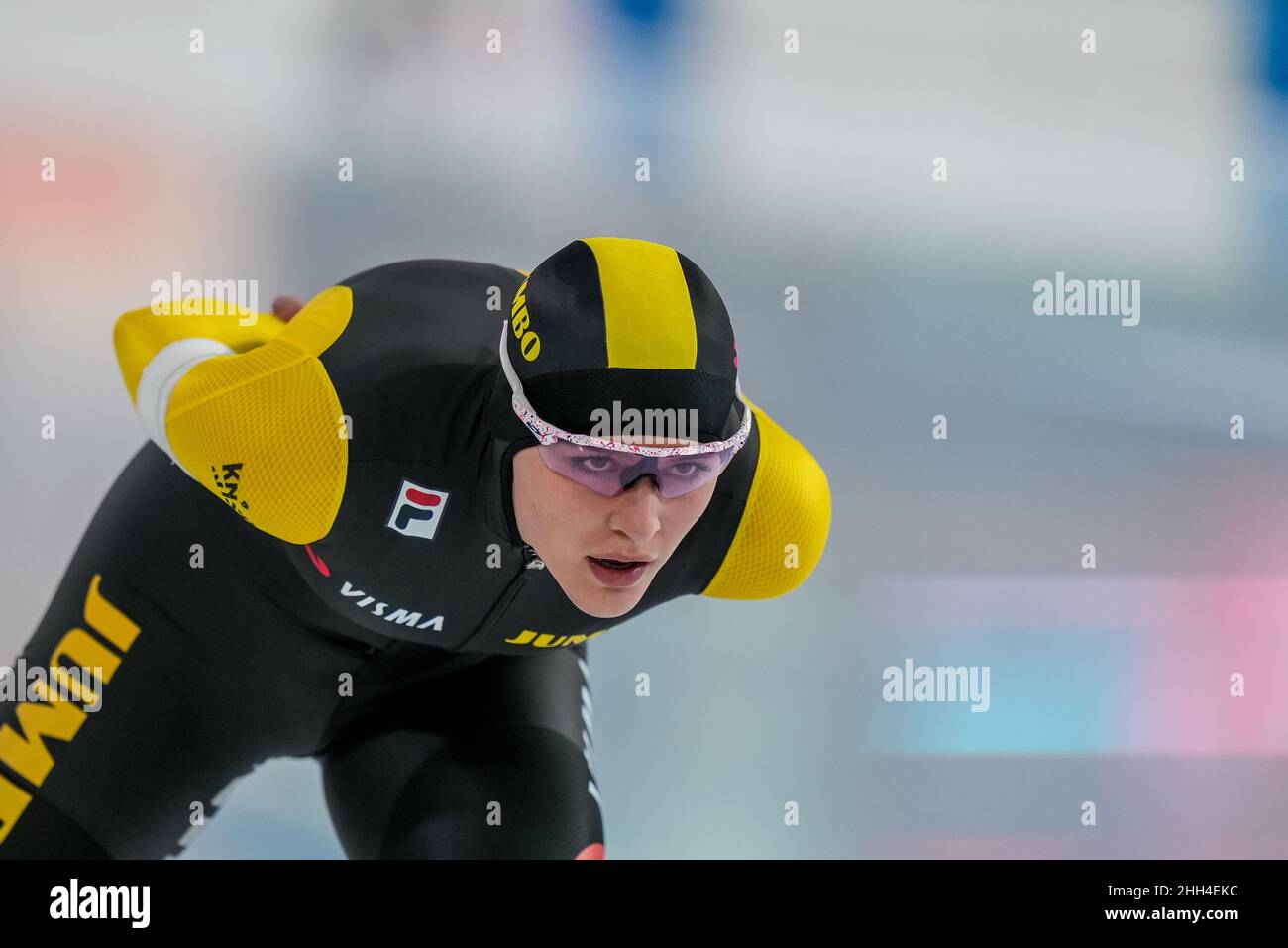 HEERENVEEN, NETHERLANDS - JANUARY 23: Robin Groot of team Jumbo opl ...
