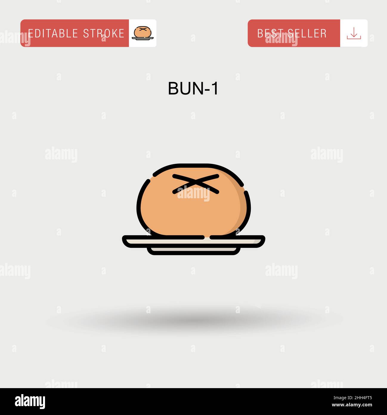 Bun-1 Simple vector icon Stock Vector Image & Art - Alamy