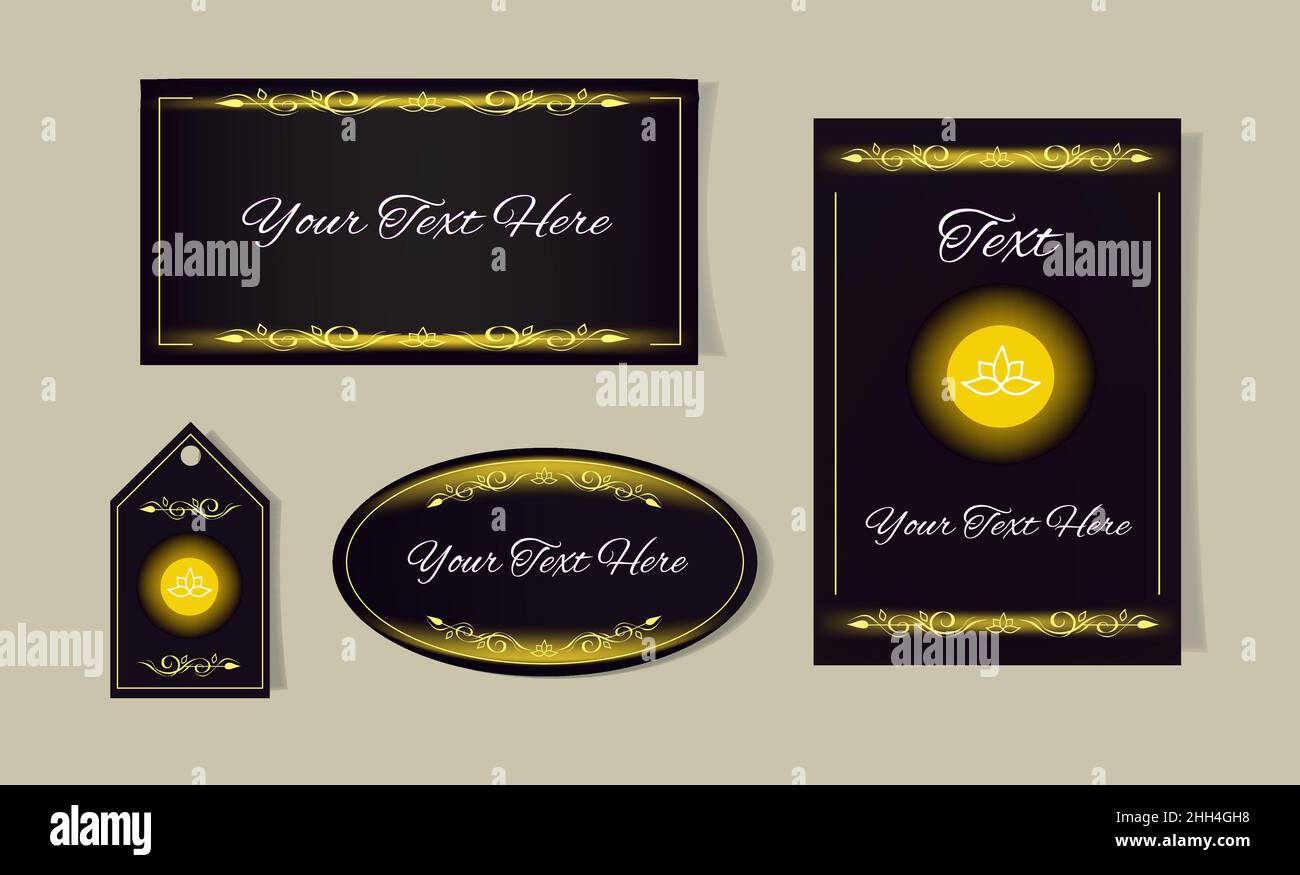 Shiny luxury editable black and golden template, invitation card, flyer ...