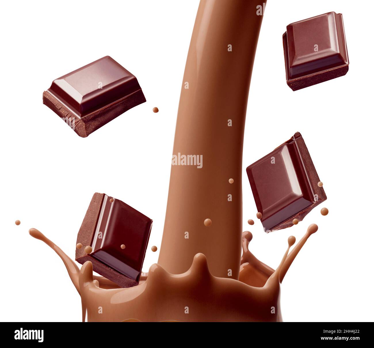 chocolate milk drink splash glass straw Stock Photo - Alamy