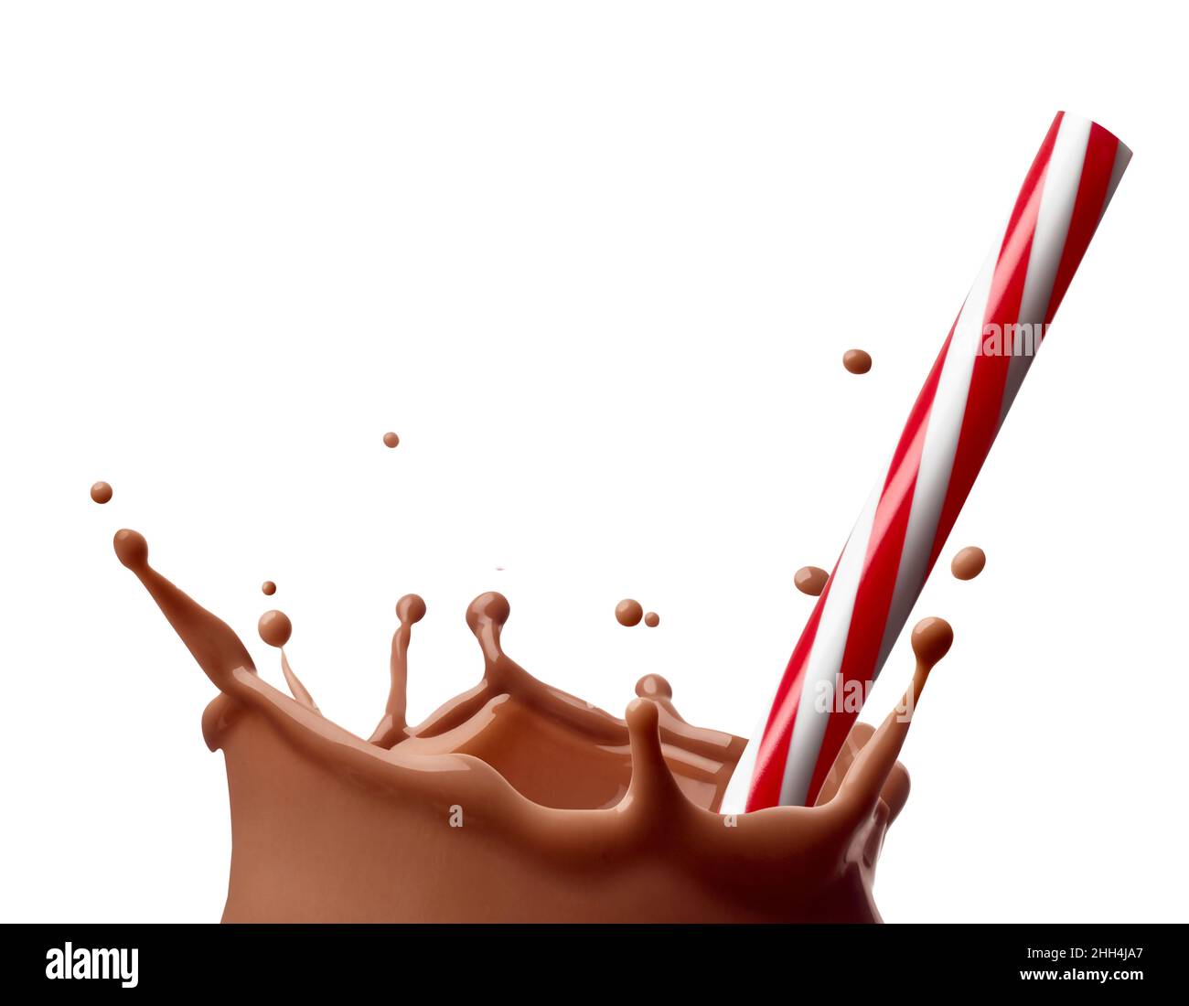 chocolate milk drink splash glass straw Stock Photo - Alamy