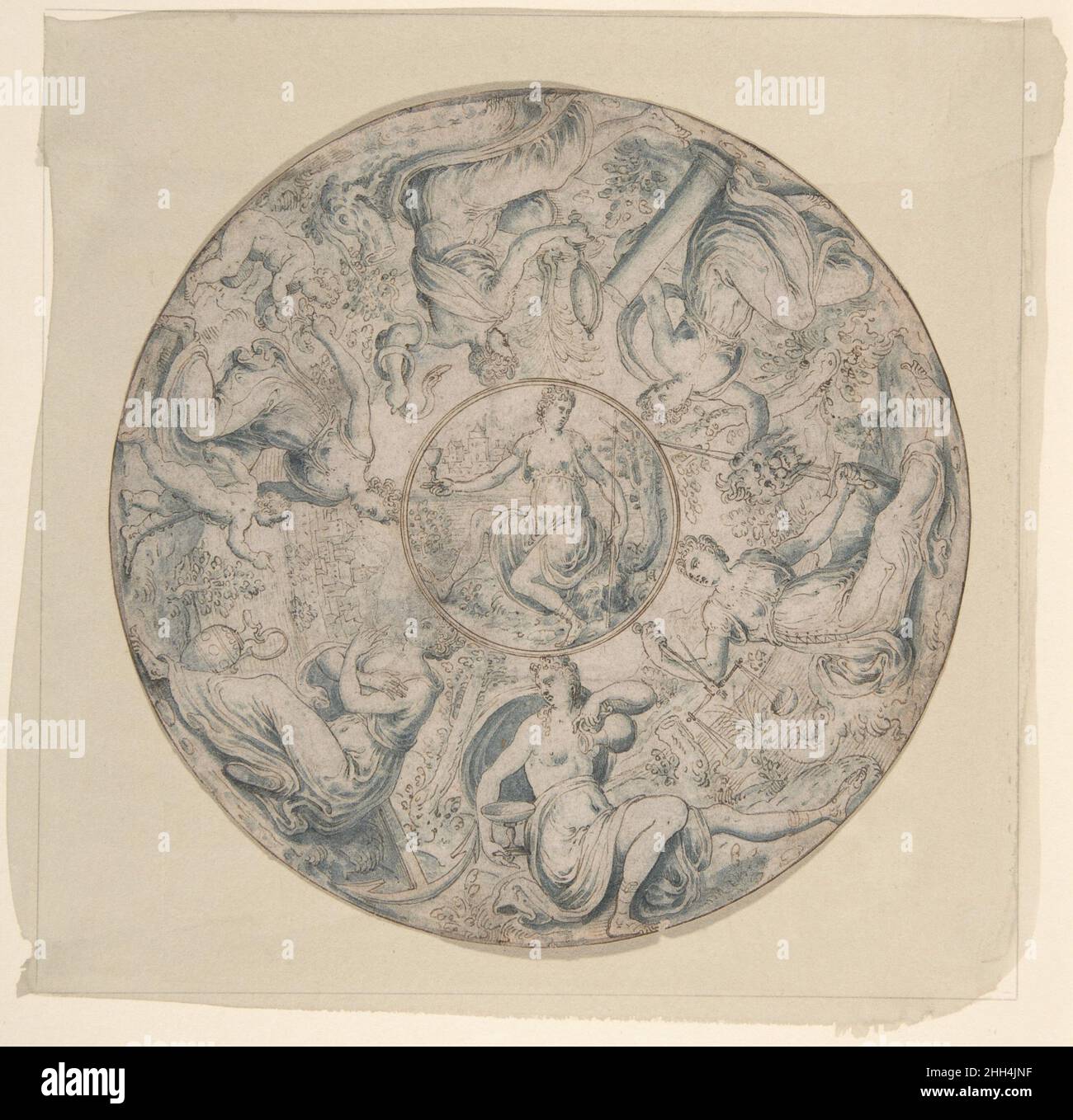 The Seven Virtues in a Roundel, with Faith at the Center mid-16th ...