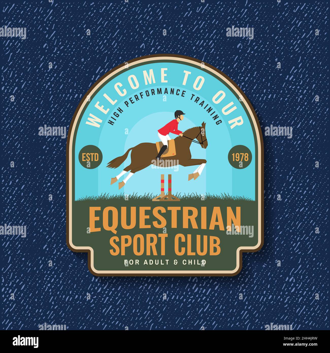 Horse racing sport club badge, patch, emblem, logo. Vector illustration ...