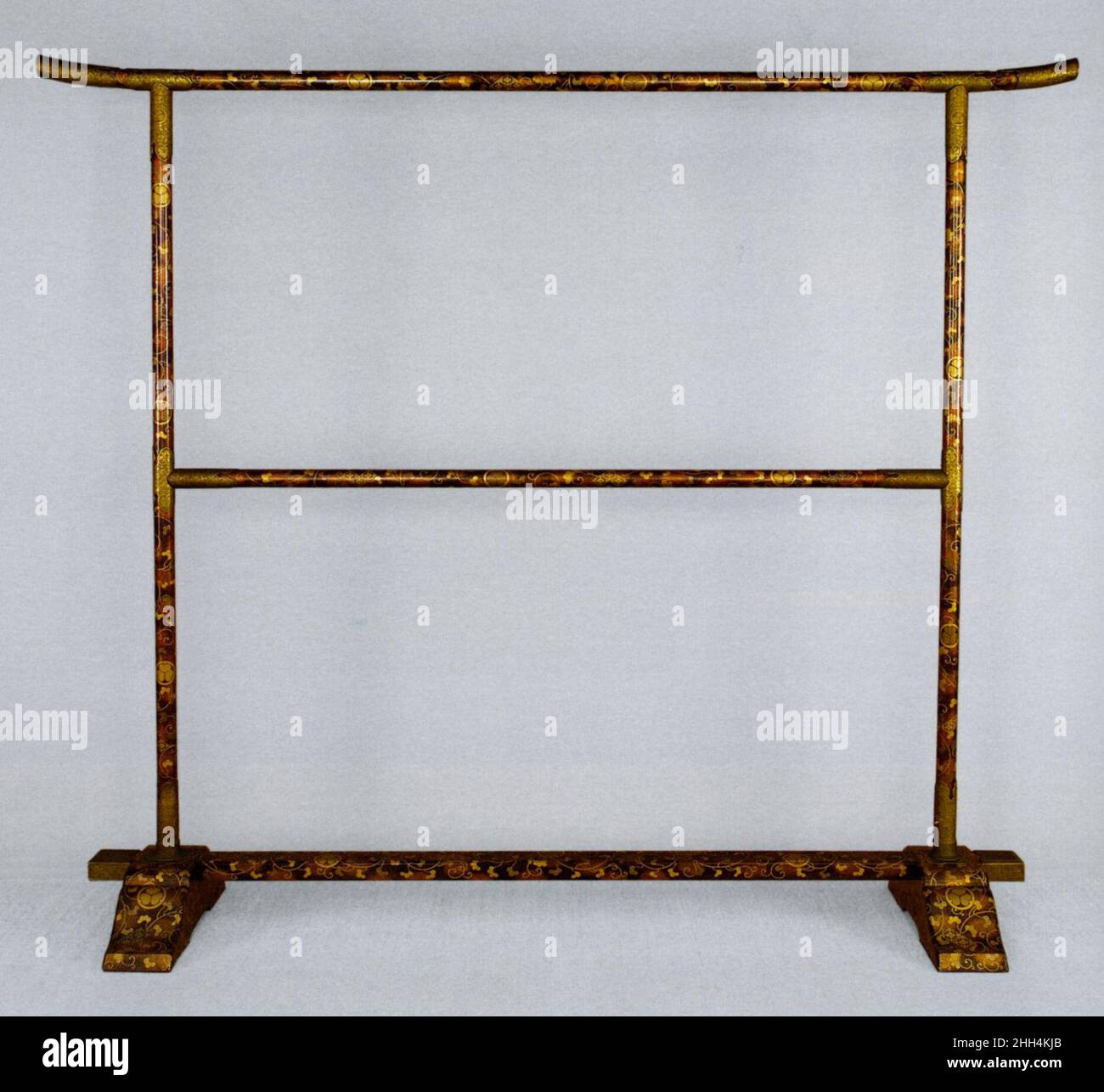 Kimono Rack (Ik?) with Scrolling Foliage and Tokugawa Family Crest 18th ...