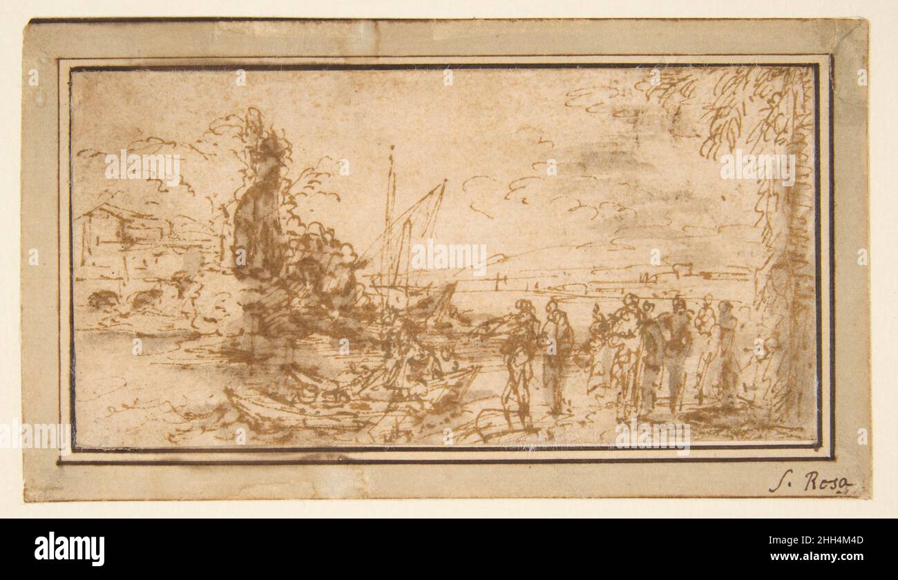 Marine landscape with figures 1615–73 Salvator Rosa Italian. Marine ...