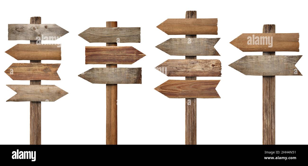 Empty wooden direction arrow Cut Out Stock Images & Pictures - Alamy