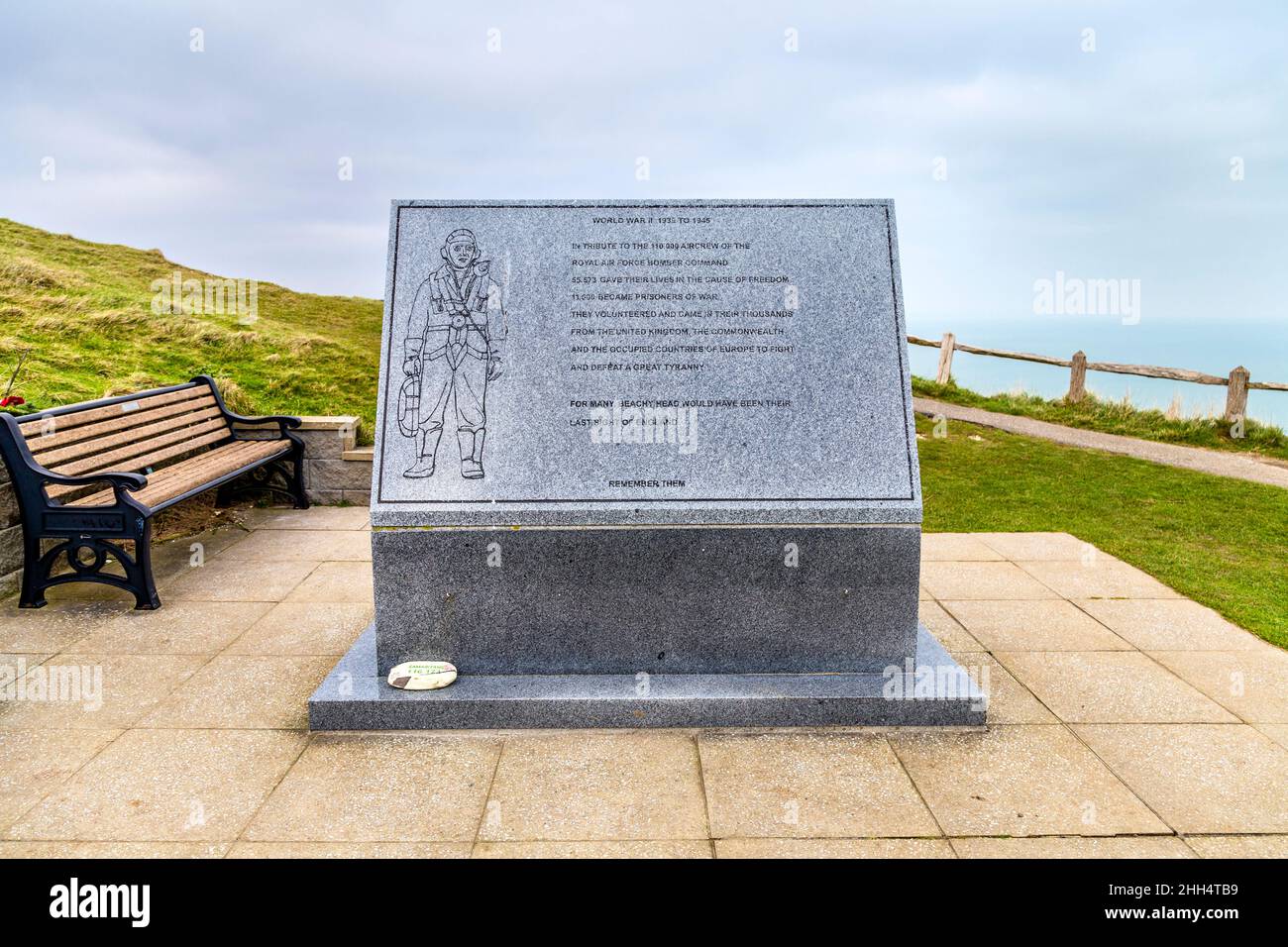 World War II RAF Bomber Command memorial at Beachy Head, Eastbourne, UK ...