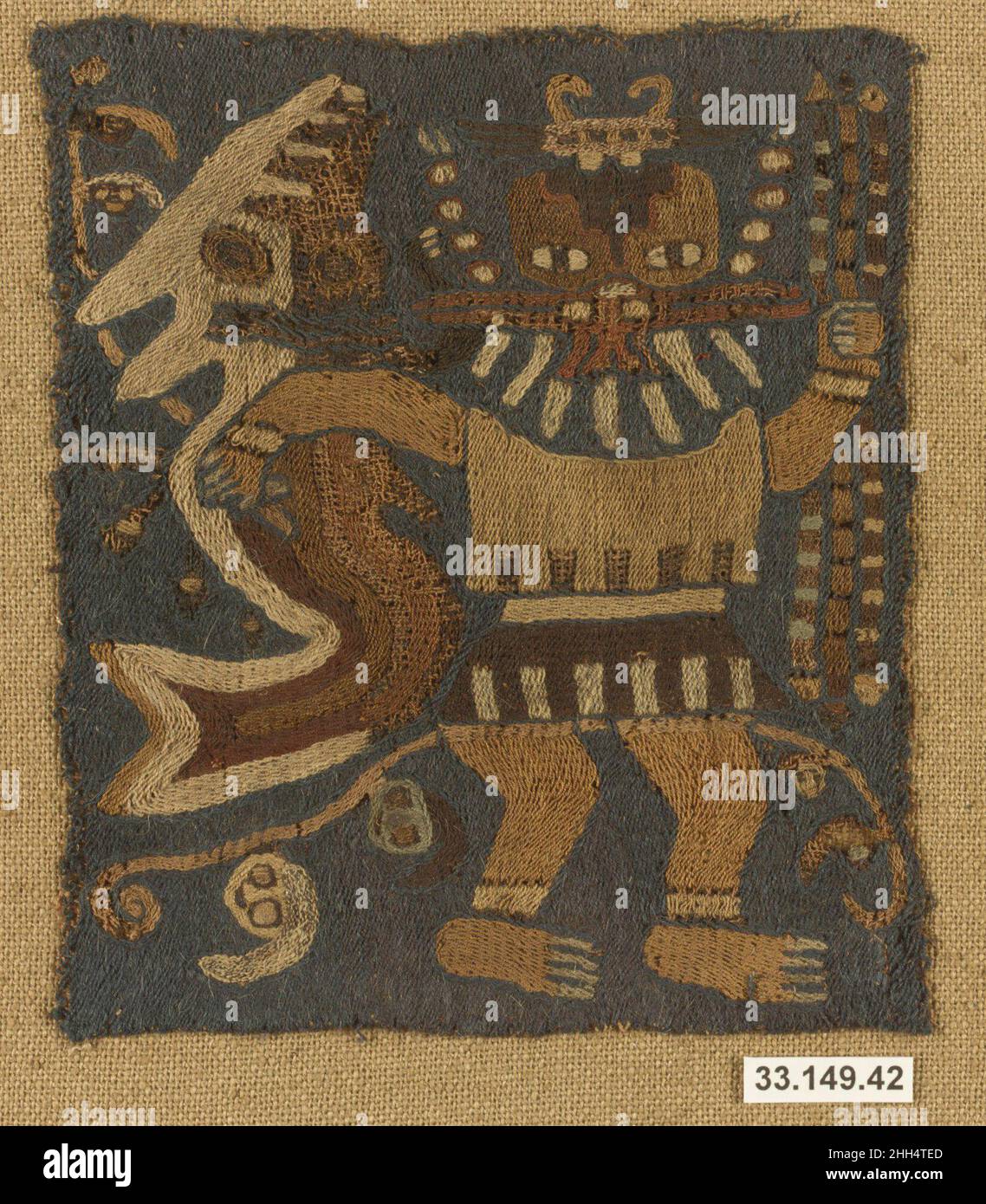 Embroidered Mantle Fragment 3rd–2nd century B.C. Paracas. Embroidered ...