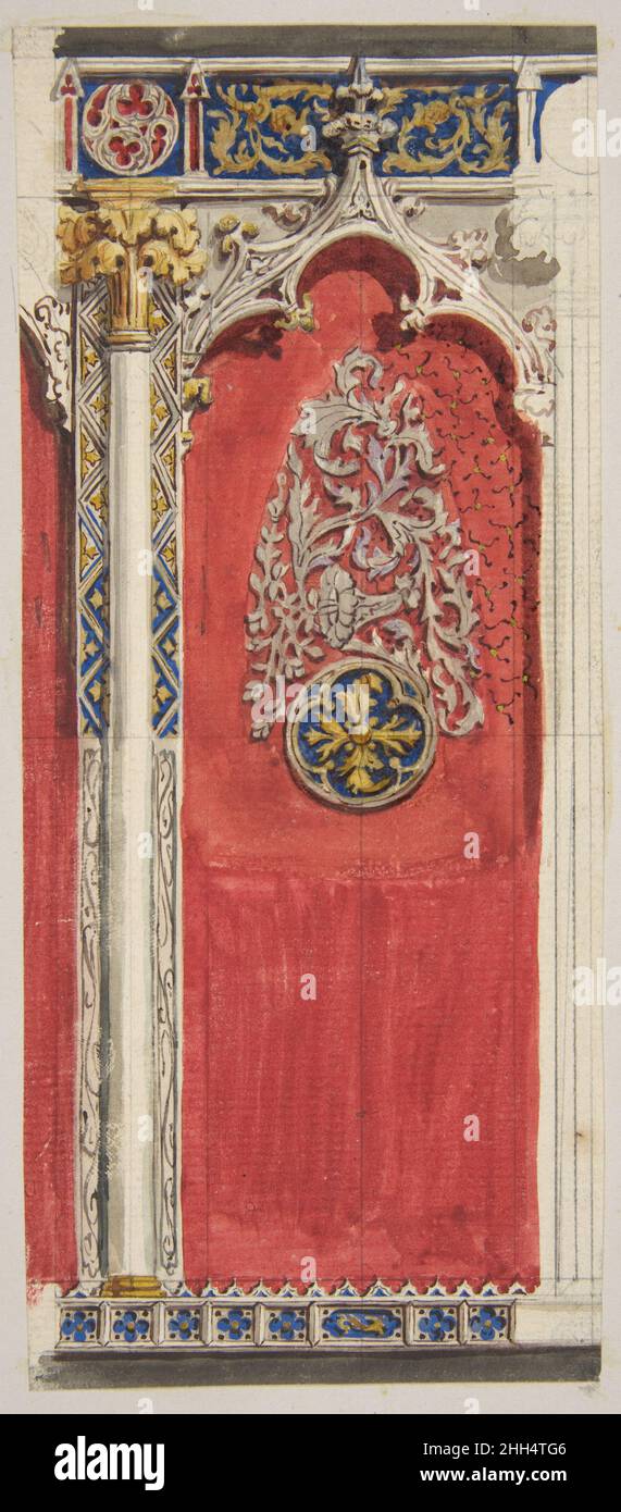 Design for the decoration of a gothic niche second half 19th century ...