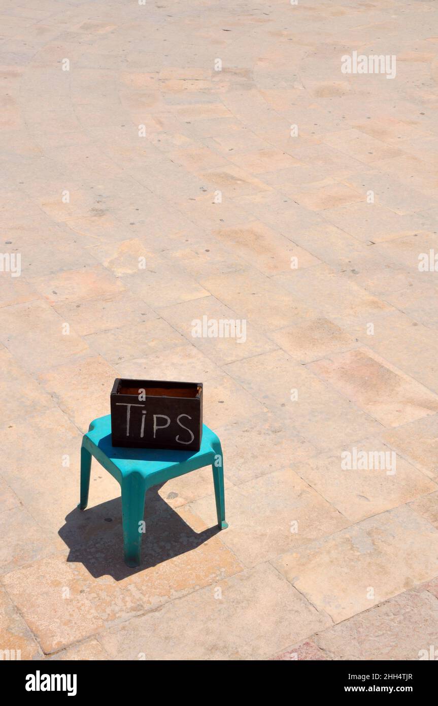Performance tip box at the amphitheatre of the Greco-Roman City, Jerash ...