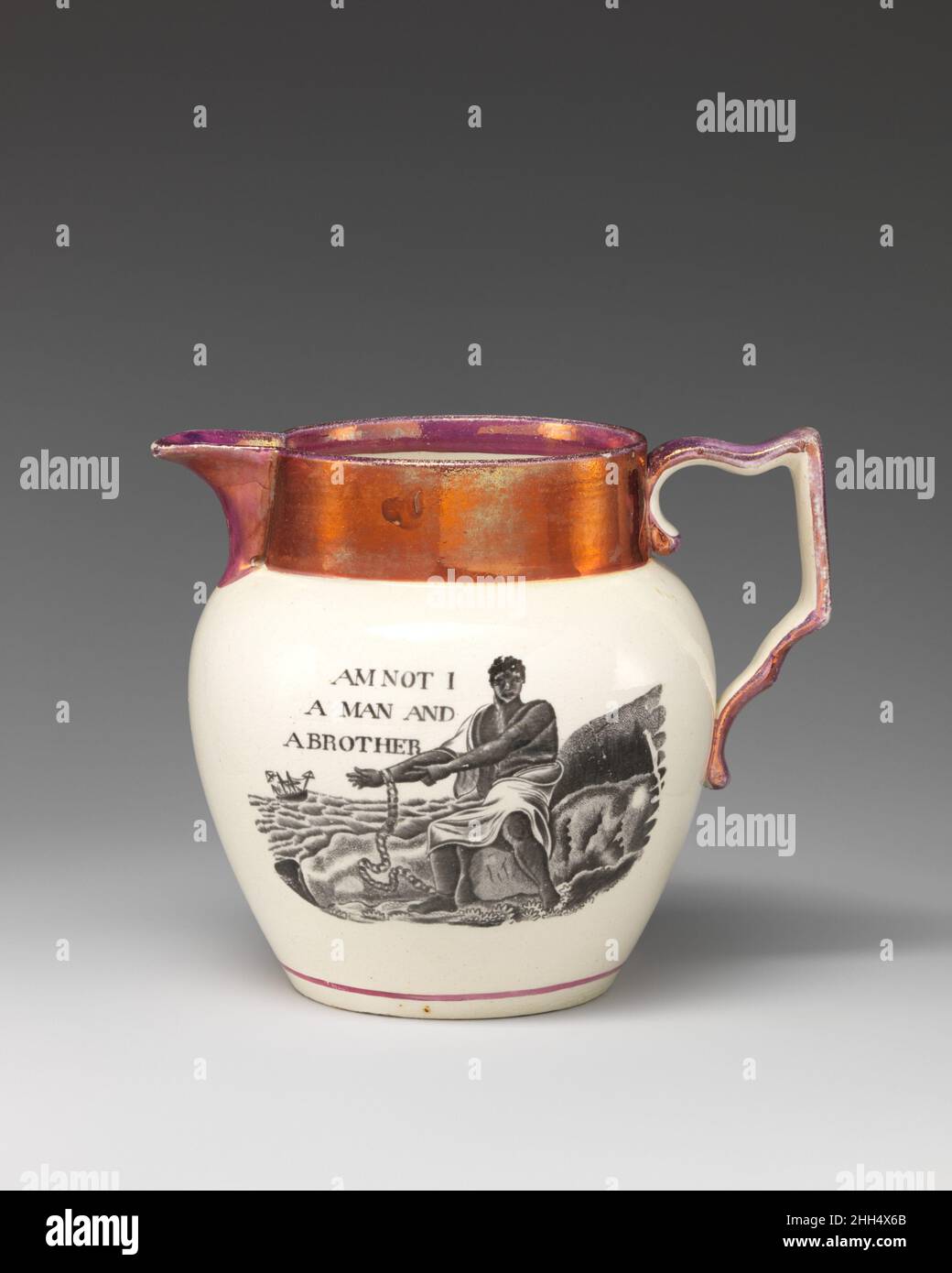 Abolitionist jug ca. 1820 British, probably Stafforshire or Sunderland ...