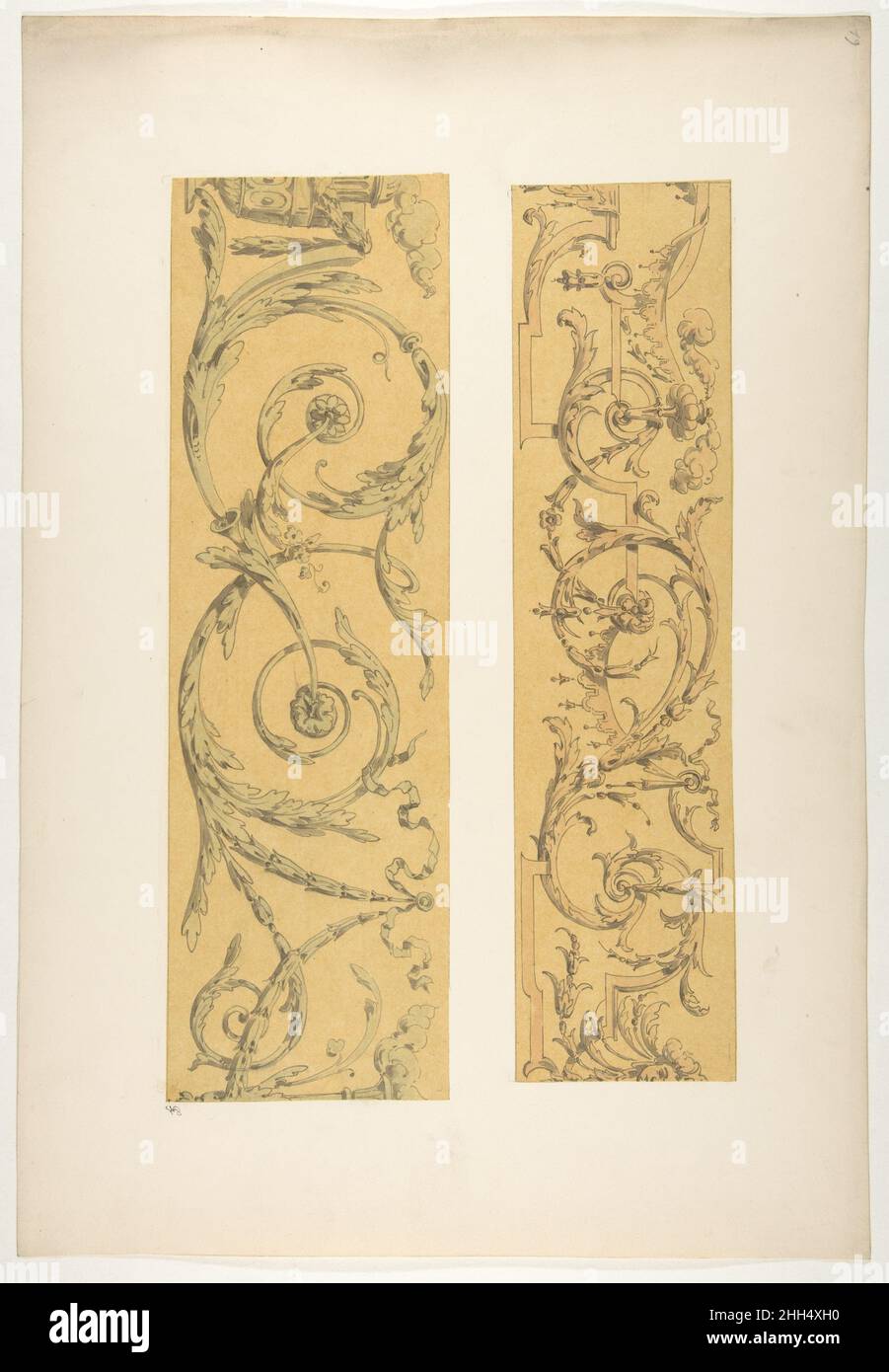 Two designs for decorative borders in strapwork and rinceaux 1830–97 ...