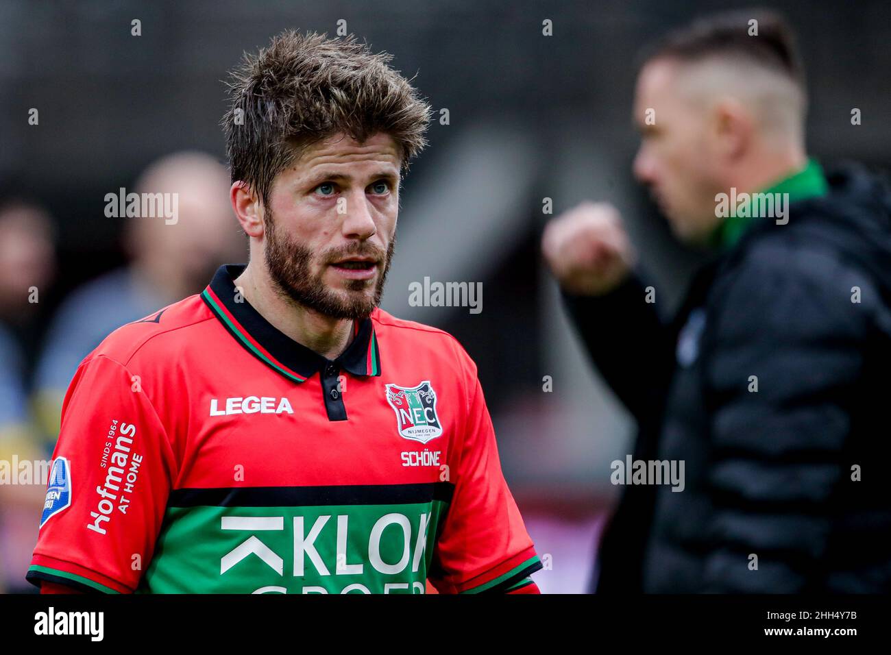 NIJMEGEN, NETHERLANDS - JANUARY 23: Lasse Schone of N.E.C. looks ...