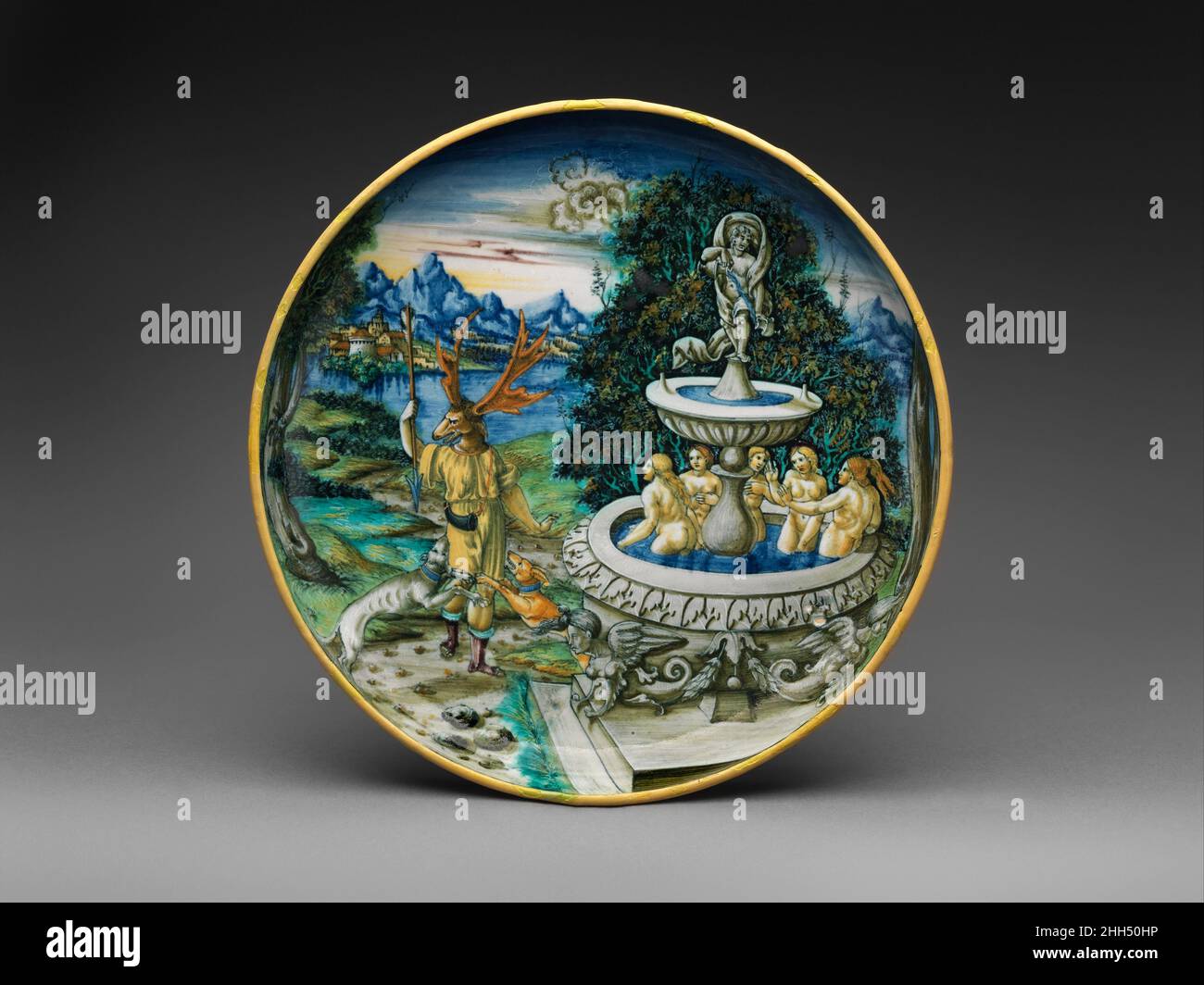 Footed dish with Diana and Actaeon ca. 1525 Artist sometimes signing FR ...