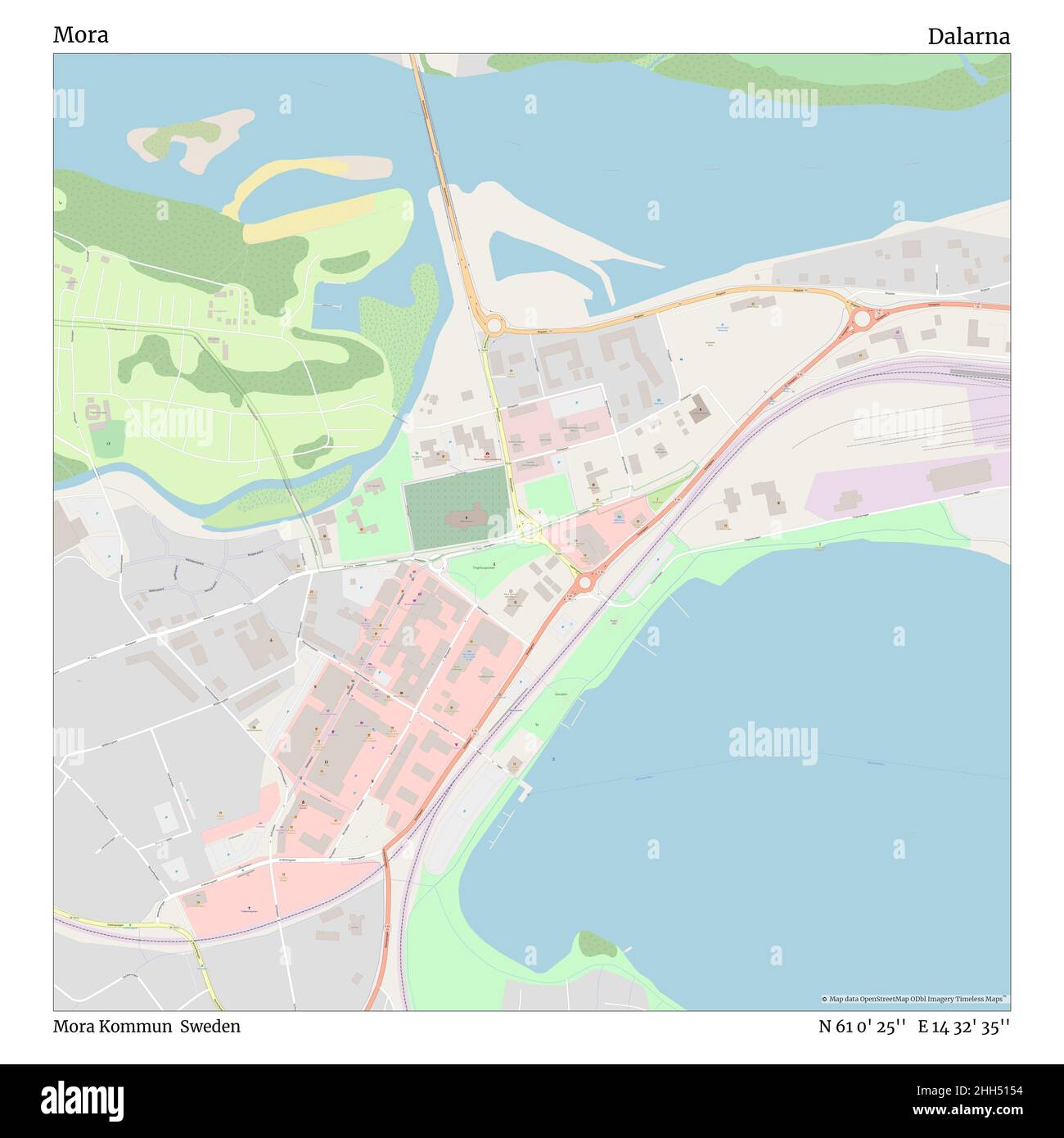 Mora, Mora Kommun, Sweden, Dalarna, N 61 0' 25'', E 14 32' 35'', map ...