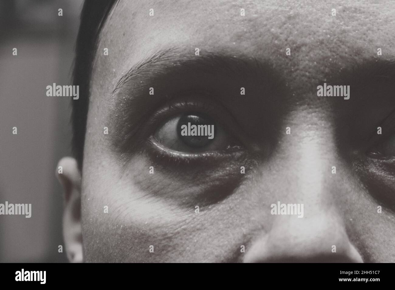 A somber and dramatic black and white female portrait Stock Photo - Alamy