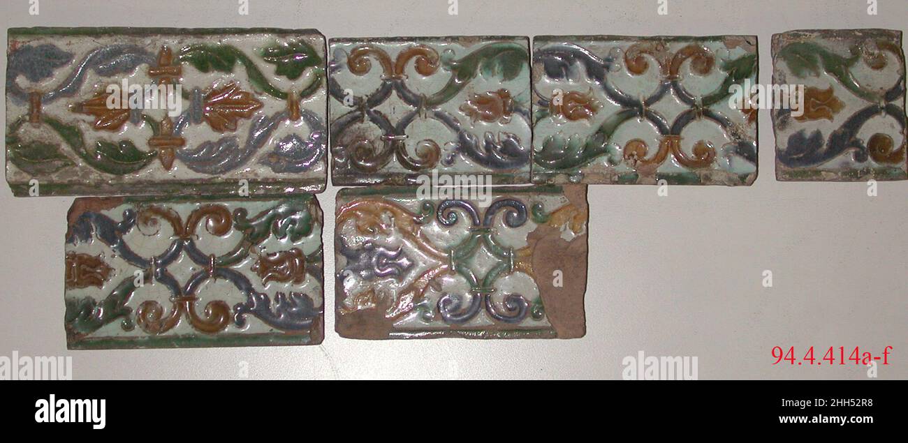 Tiles (6) 16th–17th century Spanish, Seville. Tiles (6). Spanish ...