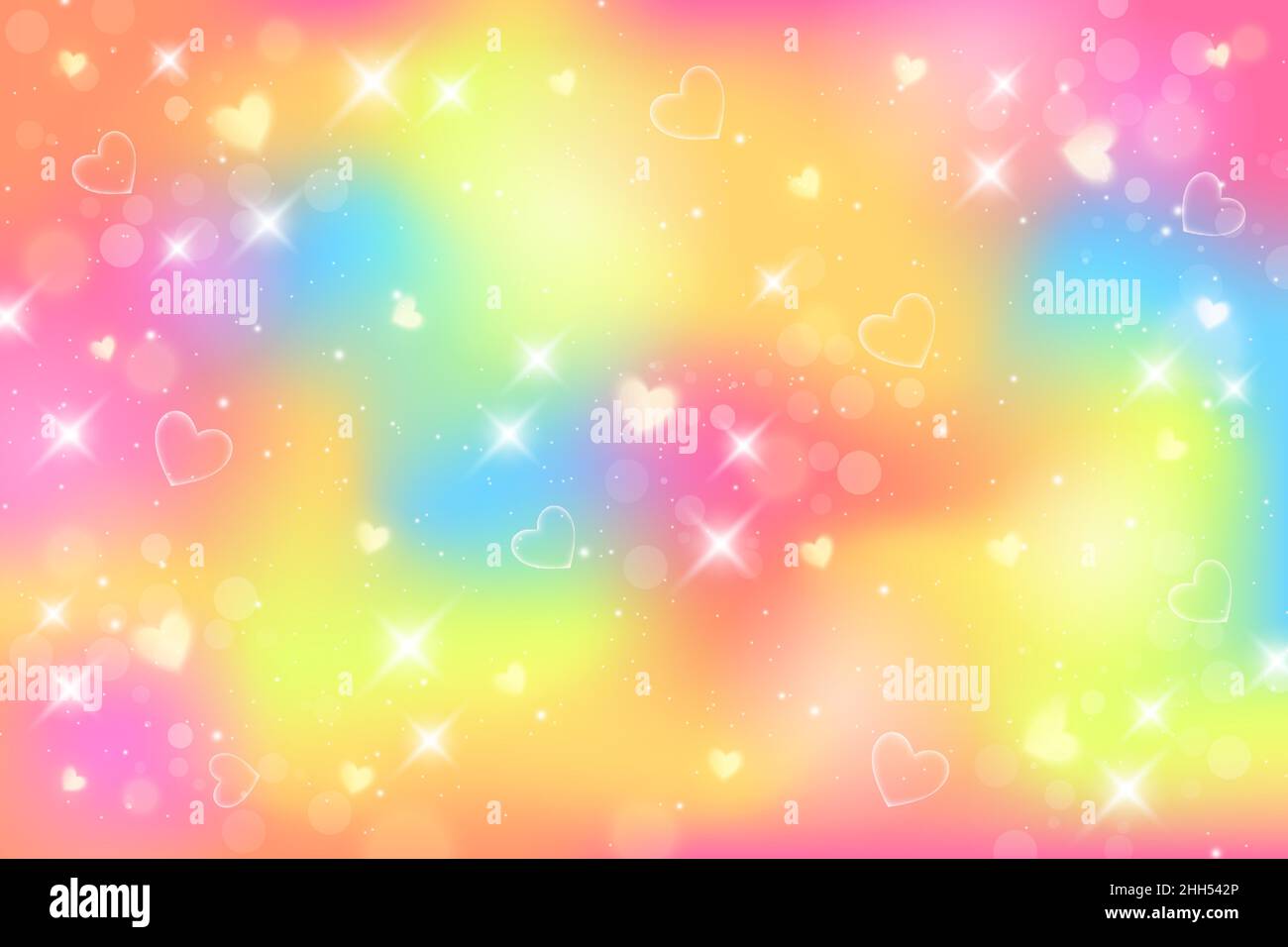 Fantasy rainbow background. Pattern in pastel colors. Sky with stars ...