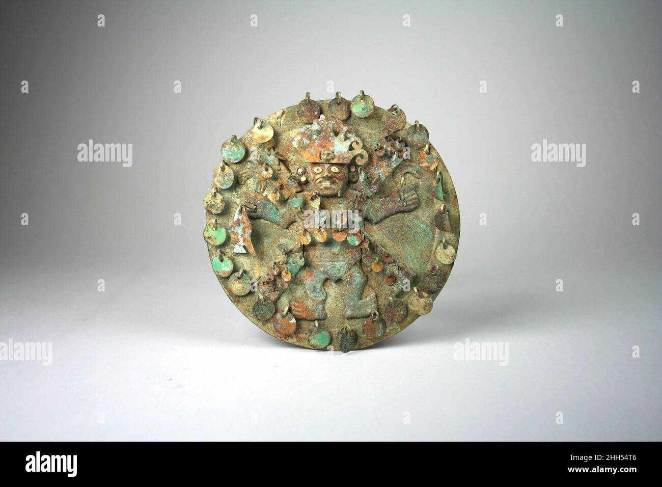 Disk 6th–7th century Moche (Loma Negra) This gilded and silvered copper ...