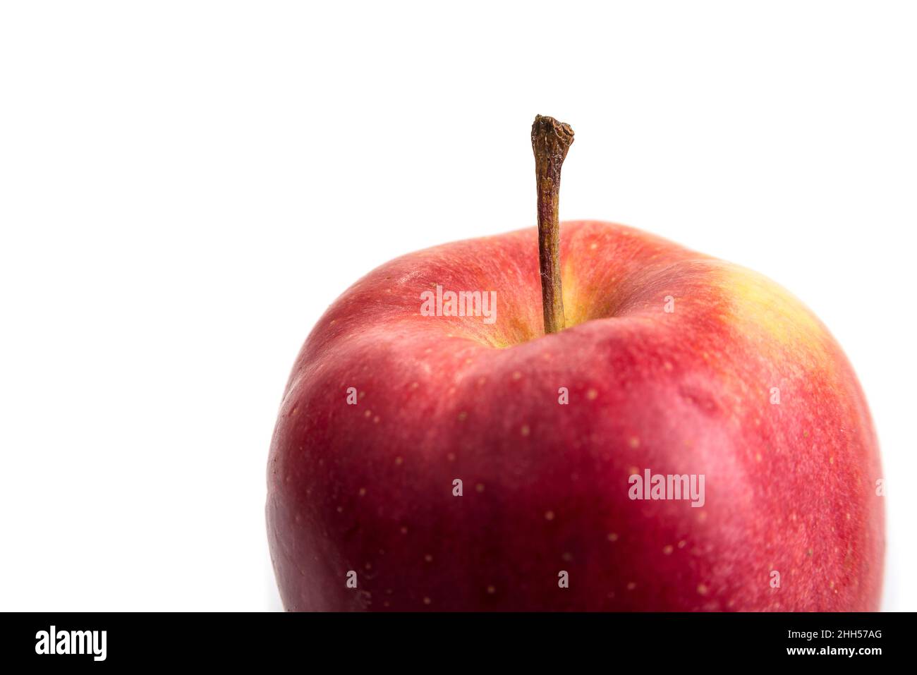 Closeup of apple with a stalk on a white Stock Photo - Alamy