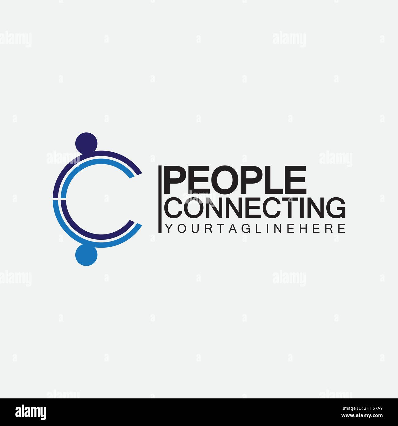 Abstract Initial Letter C Connecting People Logo Vector Design Template ...