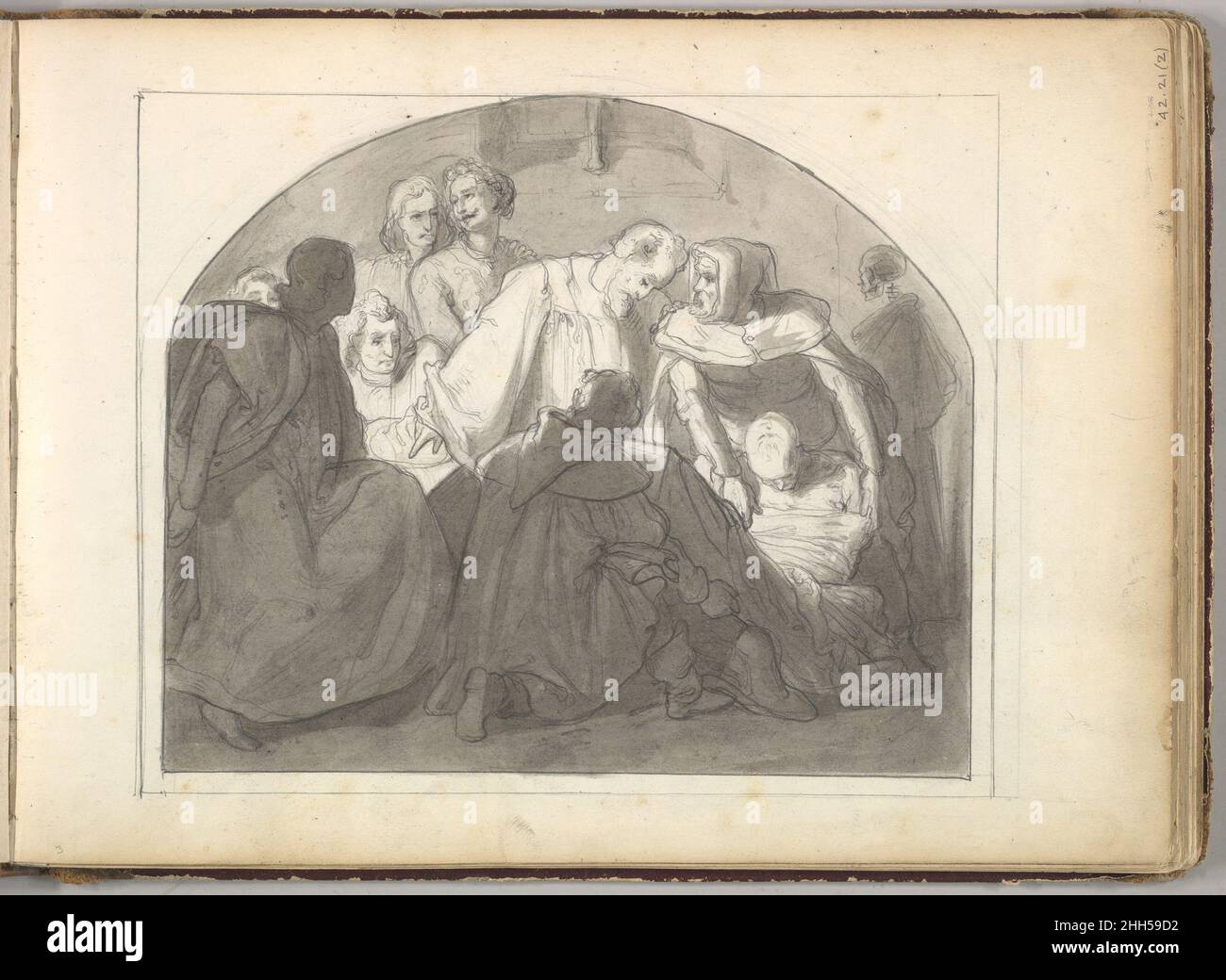 A Burial Scene (in Sketch Book With Drawings on Twenty-six Leaves) ca ...
