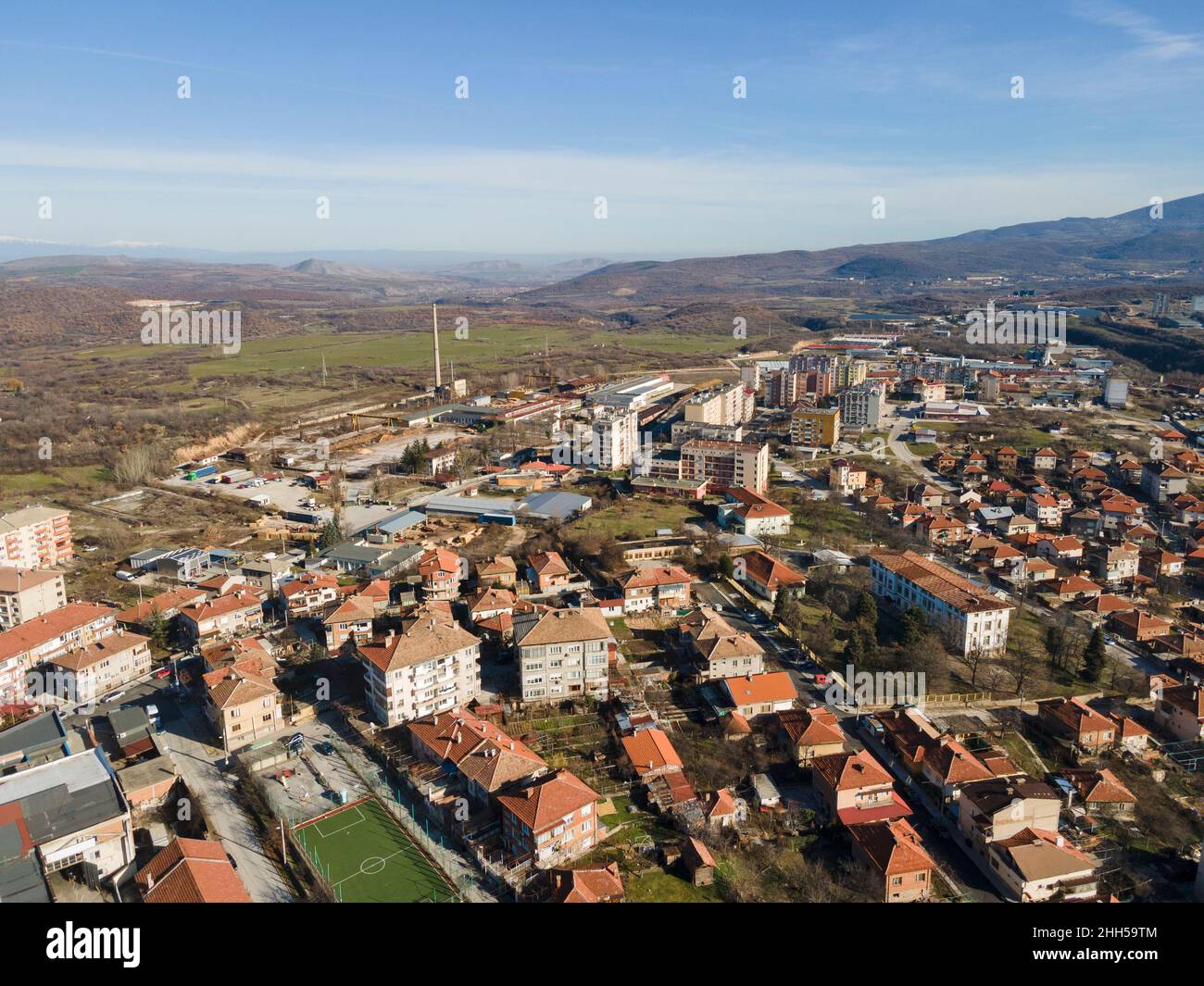 Amazing Aerial view of historical town of Peshtera, Pazardzhik region ...
