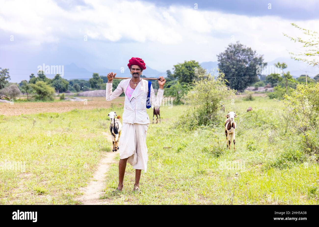 Indian shepherd in traditional dress hi-res stock photography and ...