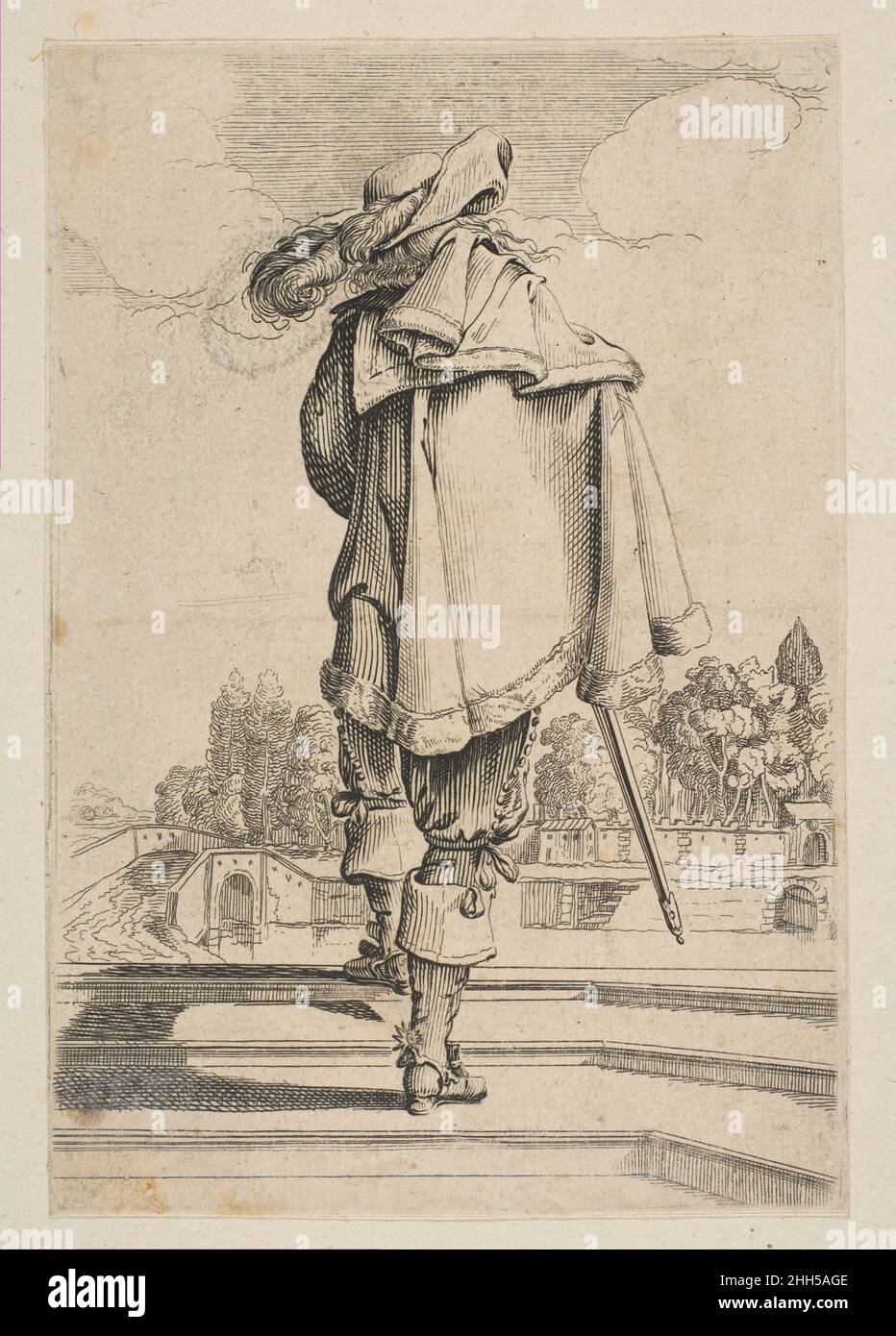 Gentleman in a Cape and Plumed Hat Seen from the Back 1629 Anonymous ...