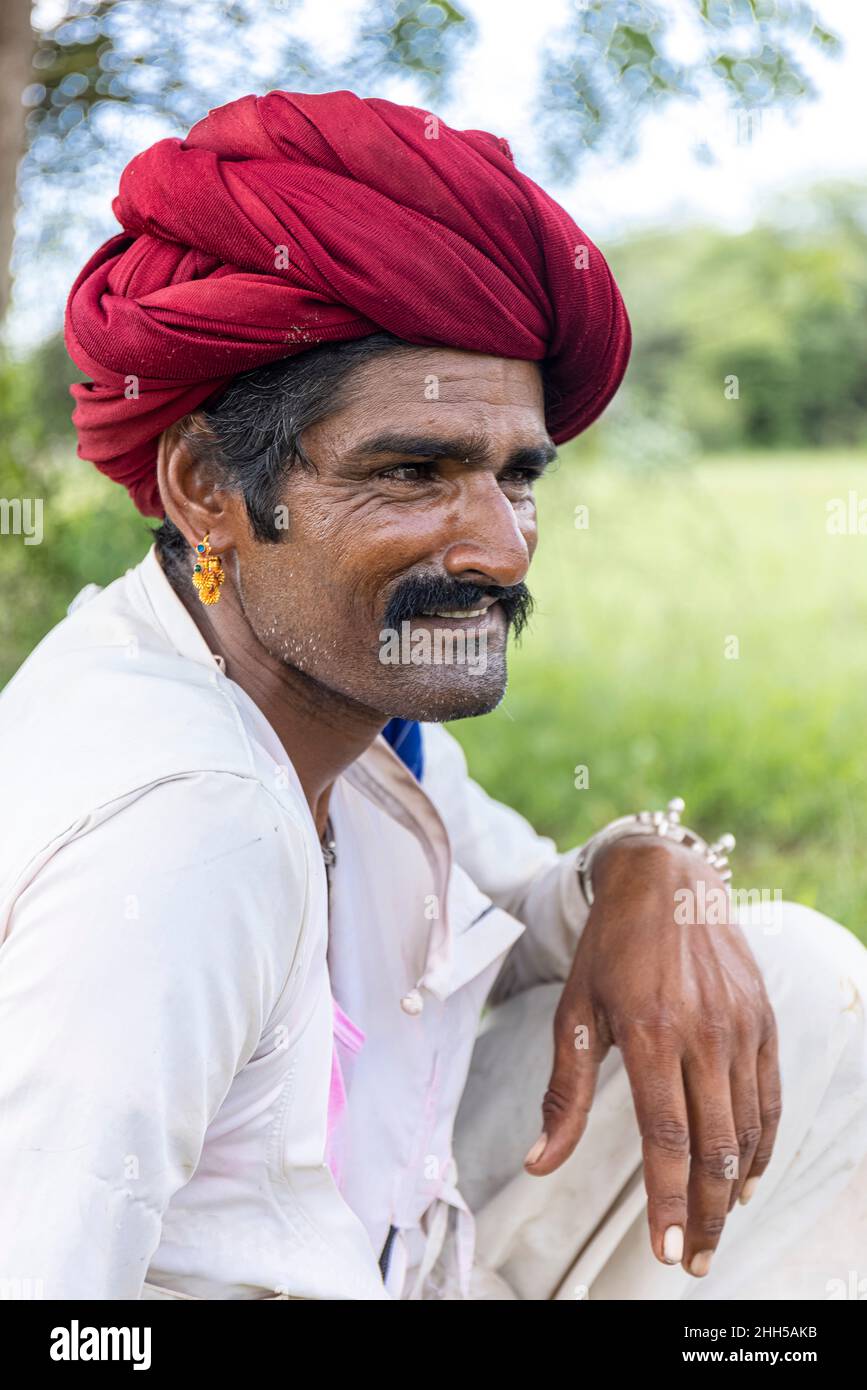 Indian shepherd in traditional dress hi-res stock photography and ...