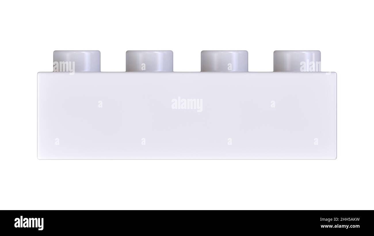 White Plastic Building Lego Brick Isolated on White Background ...