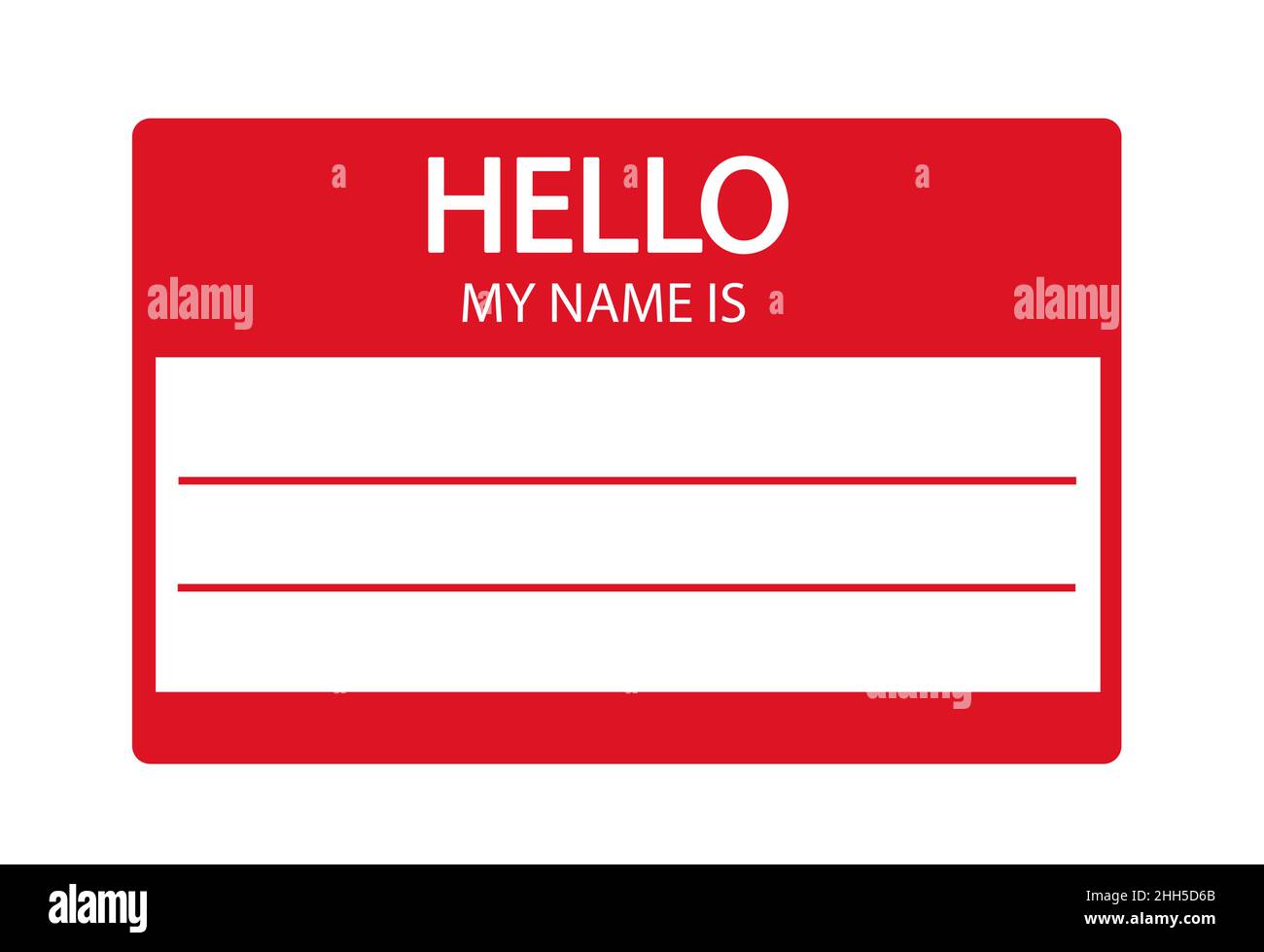 Hello, my name is introduction flat label Stock Vector Image & Art - Alamy