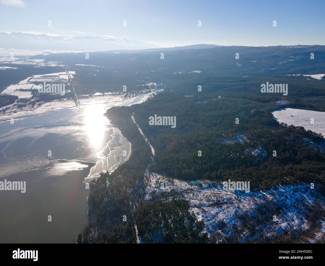Aerial view of Iskar Reservoir near city of Sofia, Bulgaria Stock Photo ...