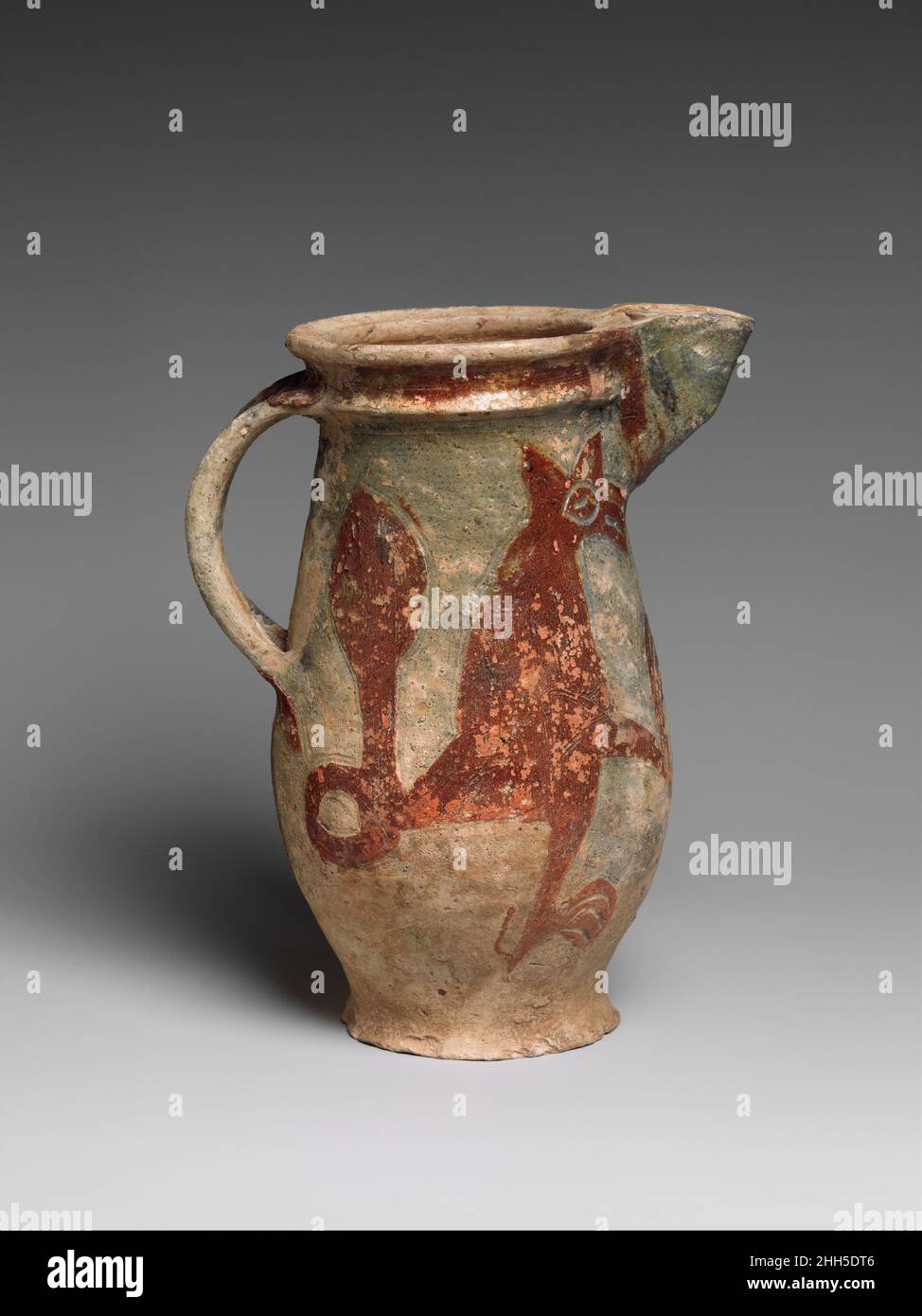 Barrel-Shaped Jug with a Fox and a Rooster late 13th century French ...