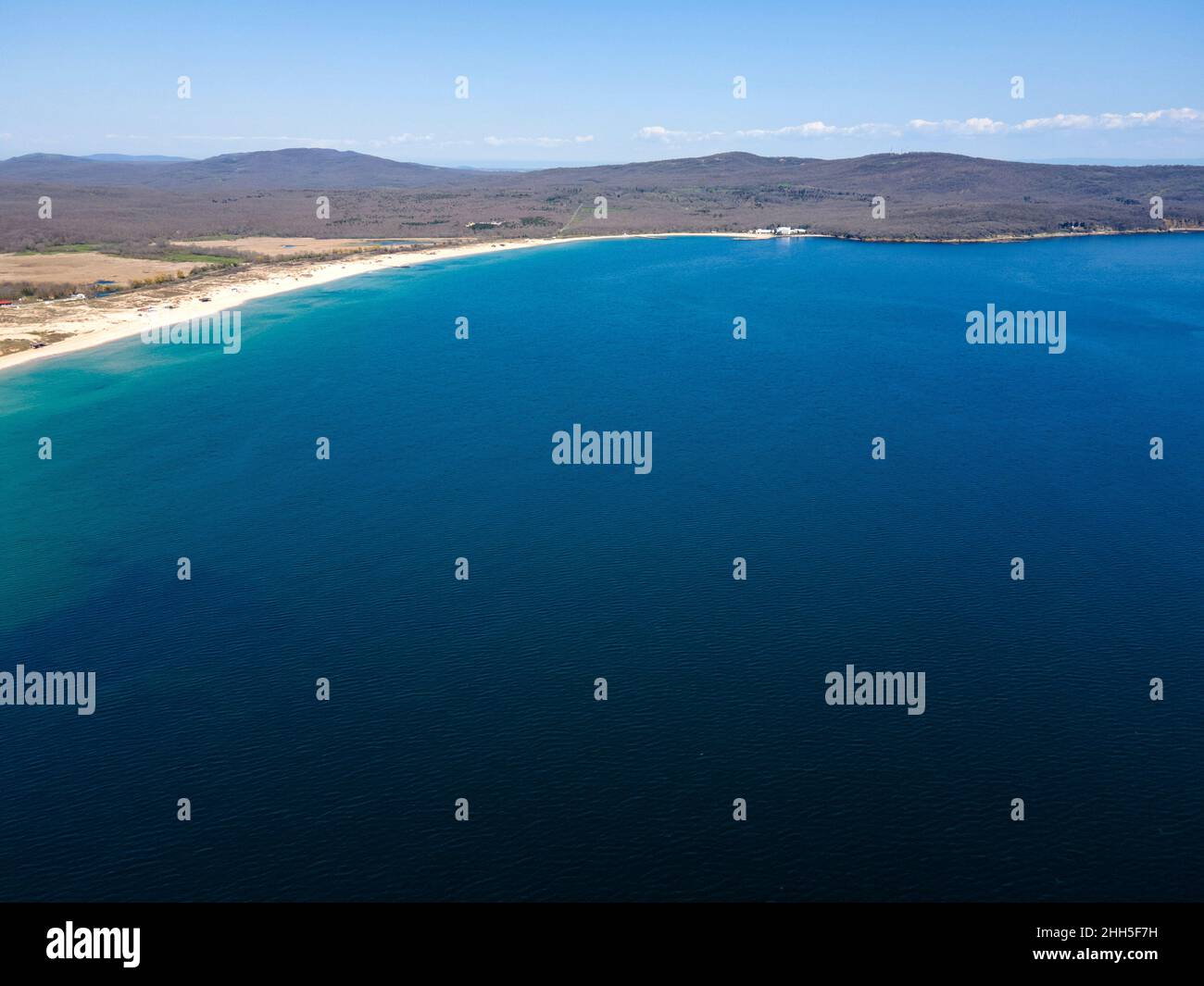 Amazing Aerial view of town of Primorsko, Burgas Region, Bulgaria Stock ...