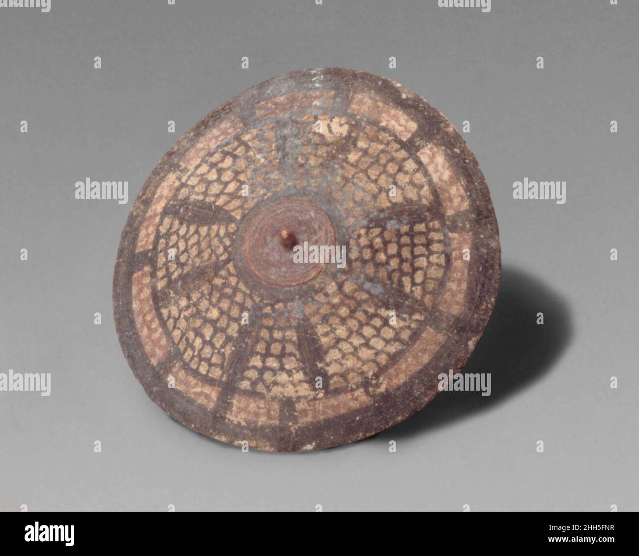 Terracotta shield ca. 600–480 B.C. Cypriot The shield is decorated with ...