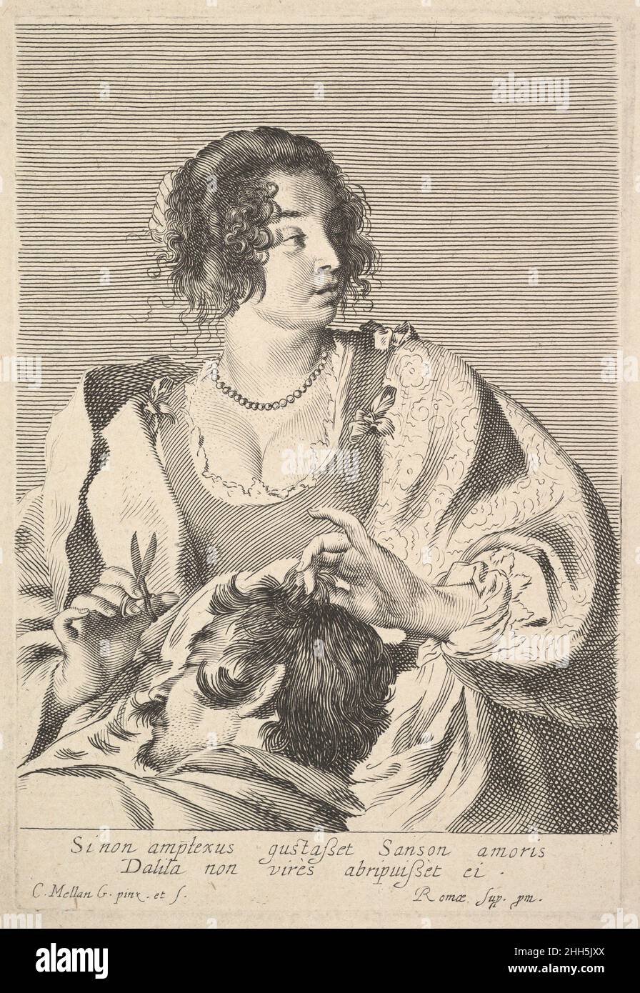 Delilah Cutting Samson's Hair Claude Mellan French. Delilah Cutting ...