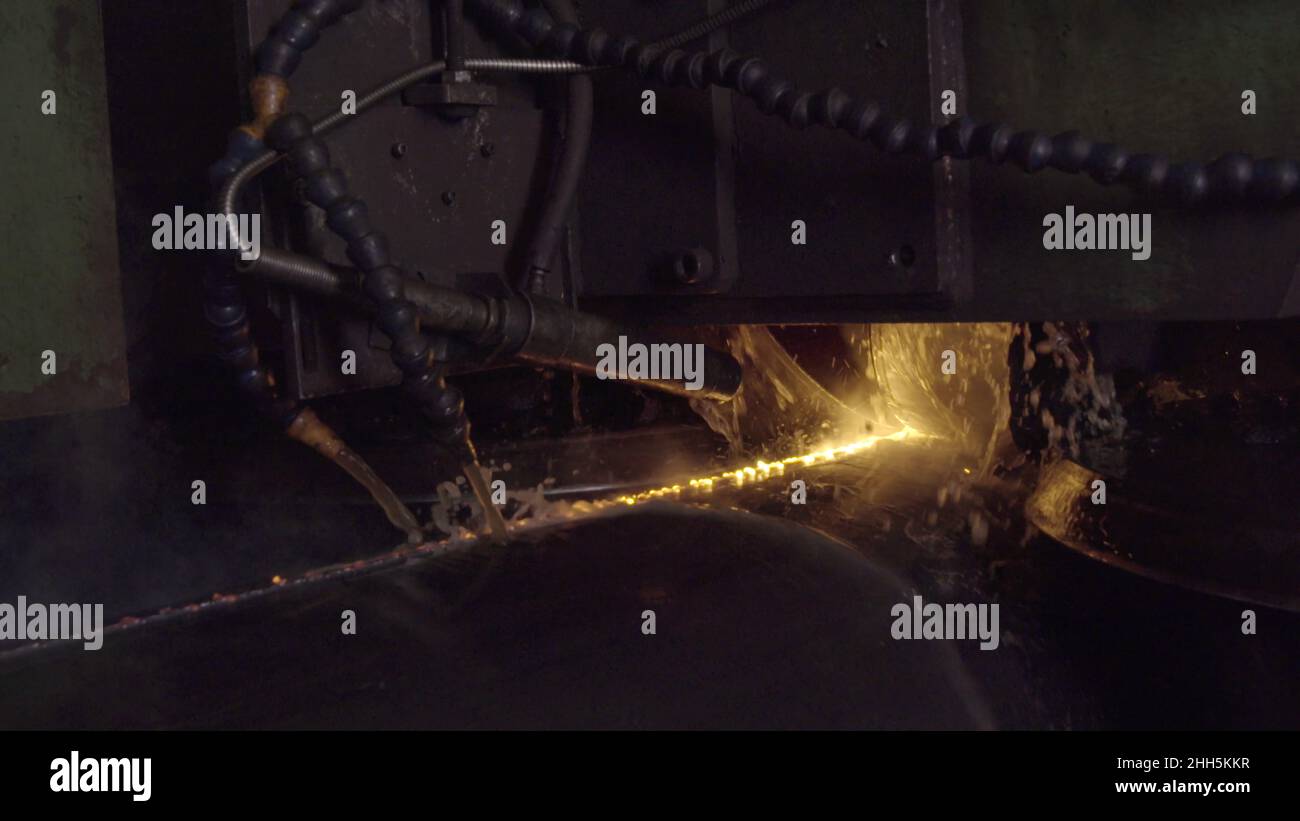 Rolling forming rolls metal works on manufacture of pipes. Rolling mill ...