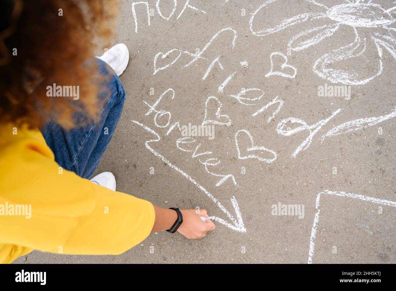 Woman with chalk hi-res stock photography and images - Alamy