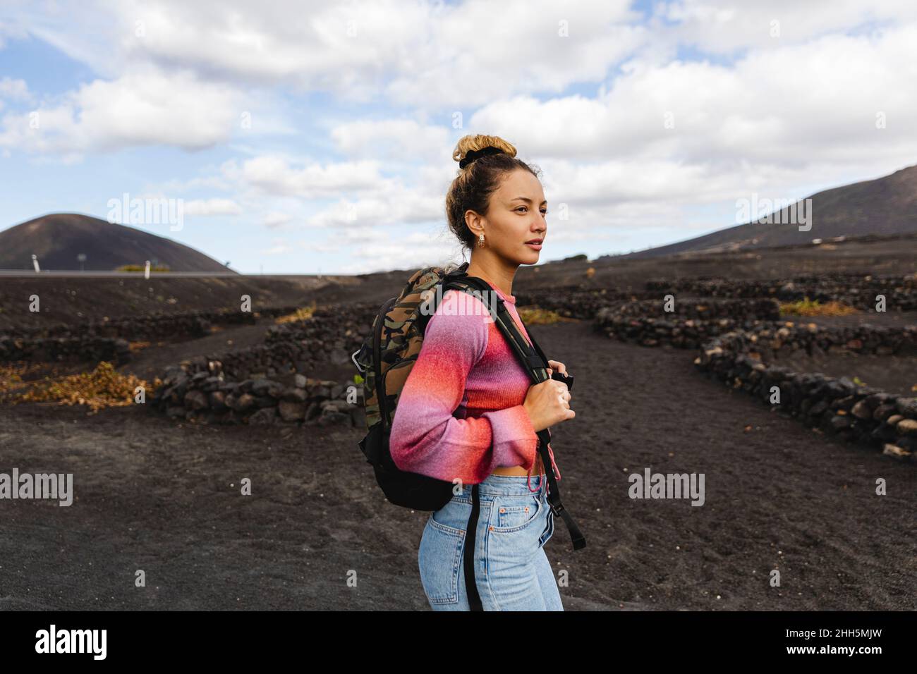 Backpack road hi-res stock photography and images - Alamy
