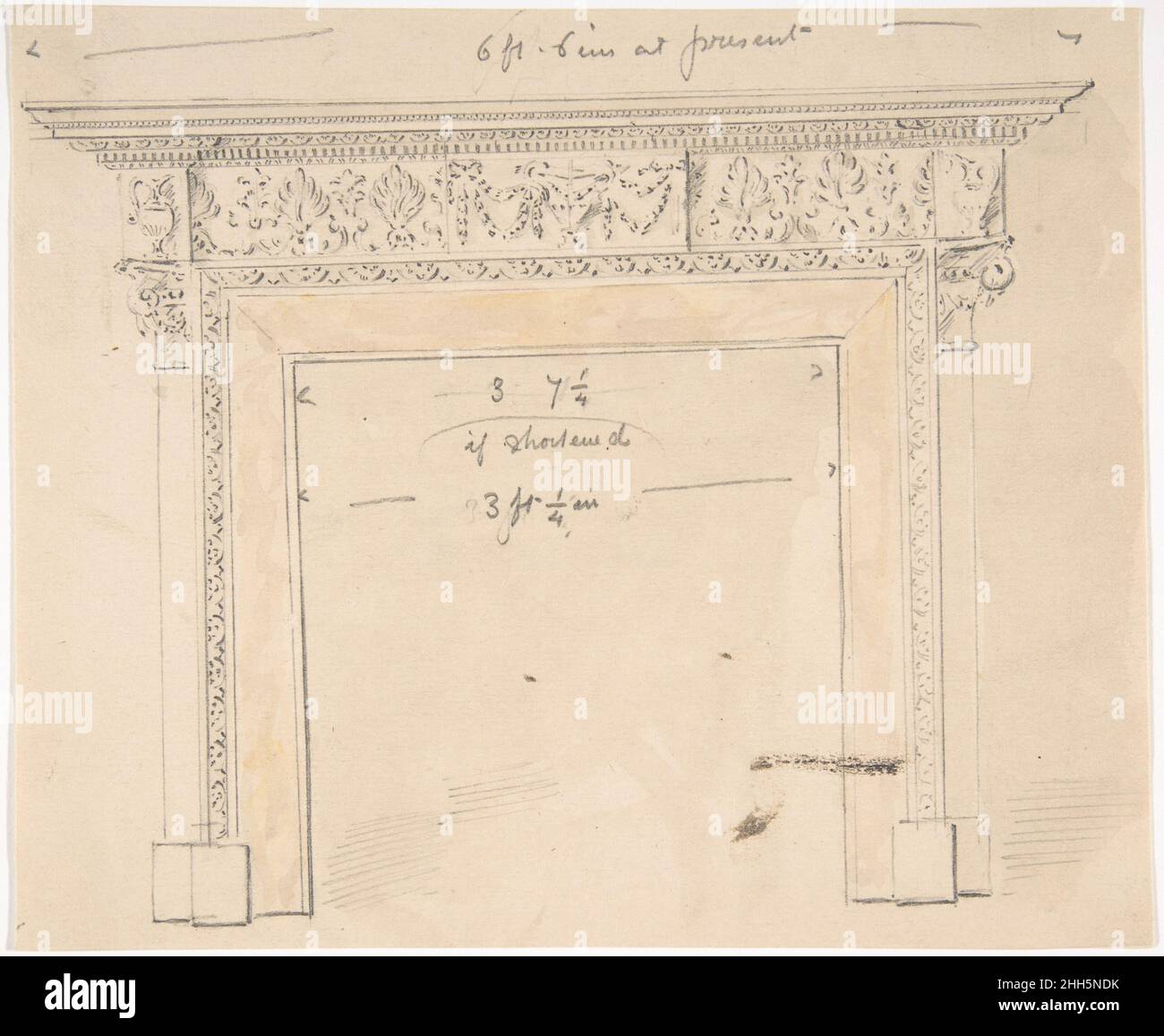 Design for a Fireplace first half 19th century Anonymous, British, 19th ...