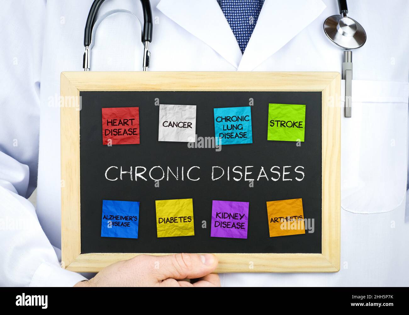 Chronic Diseases - Doctor with chalkboard concept Stock Photo - Alamy